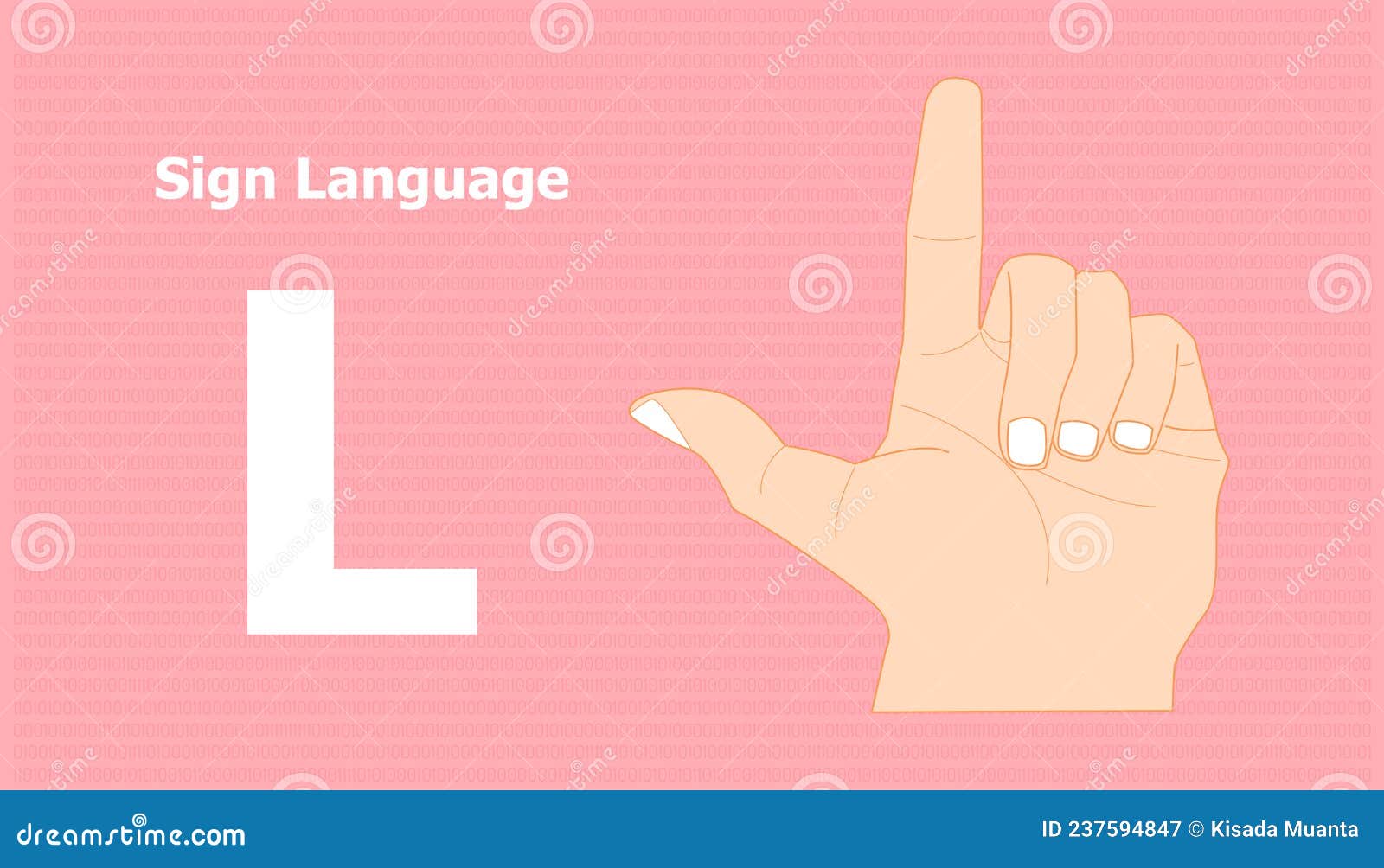 Sign Language Alphabet L for Communication. Vector Illustration Eps10 ...