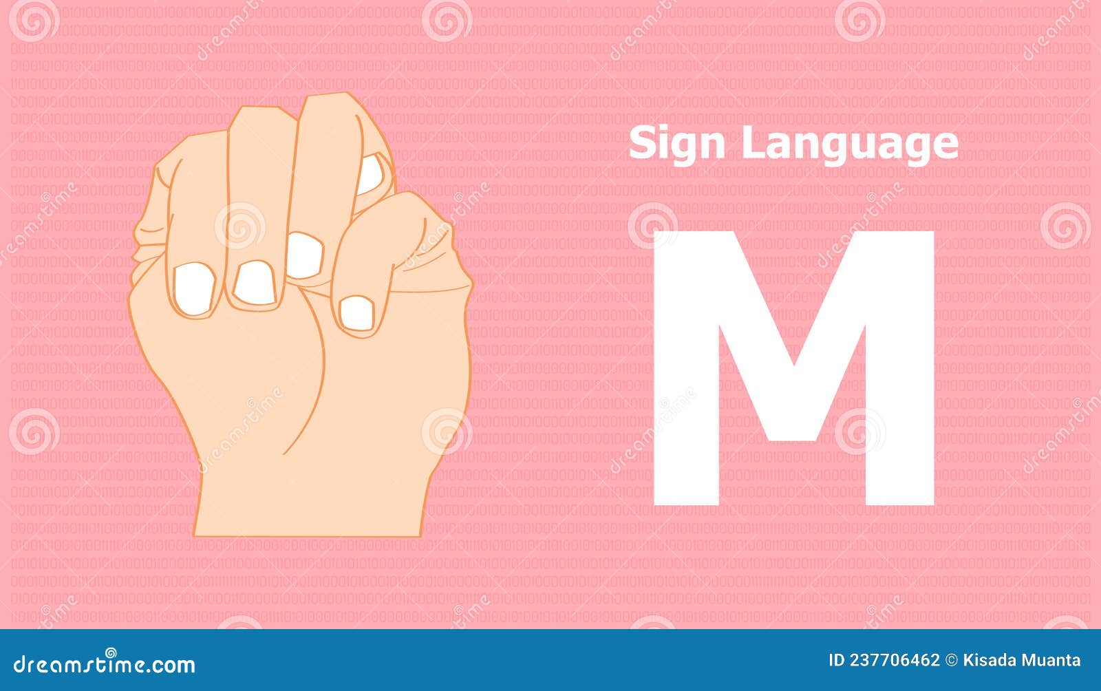 Sign Language Alphabet M for Communication. Vector Illustration Eps10 ...