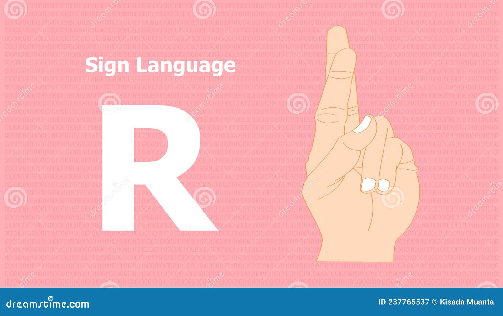 Sign Language Alphabet R for Communication. Vector Illustration Eps10 ...