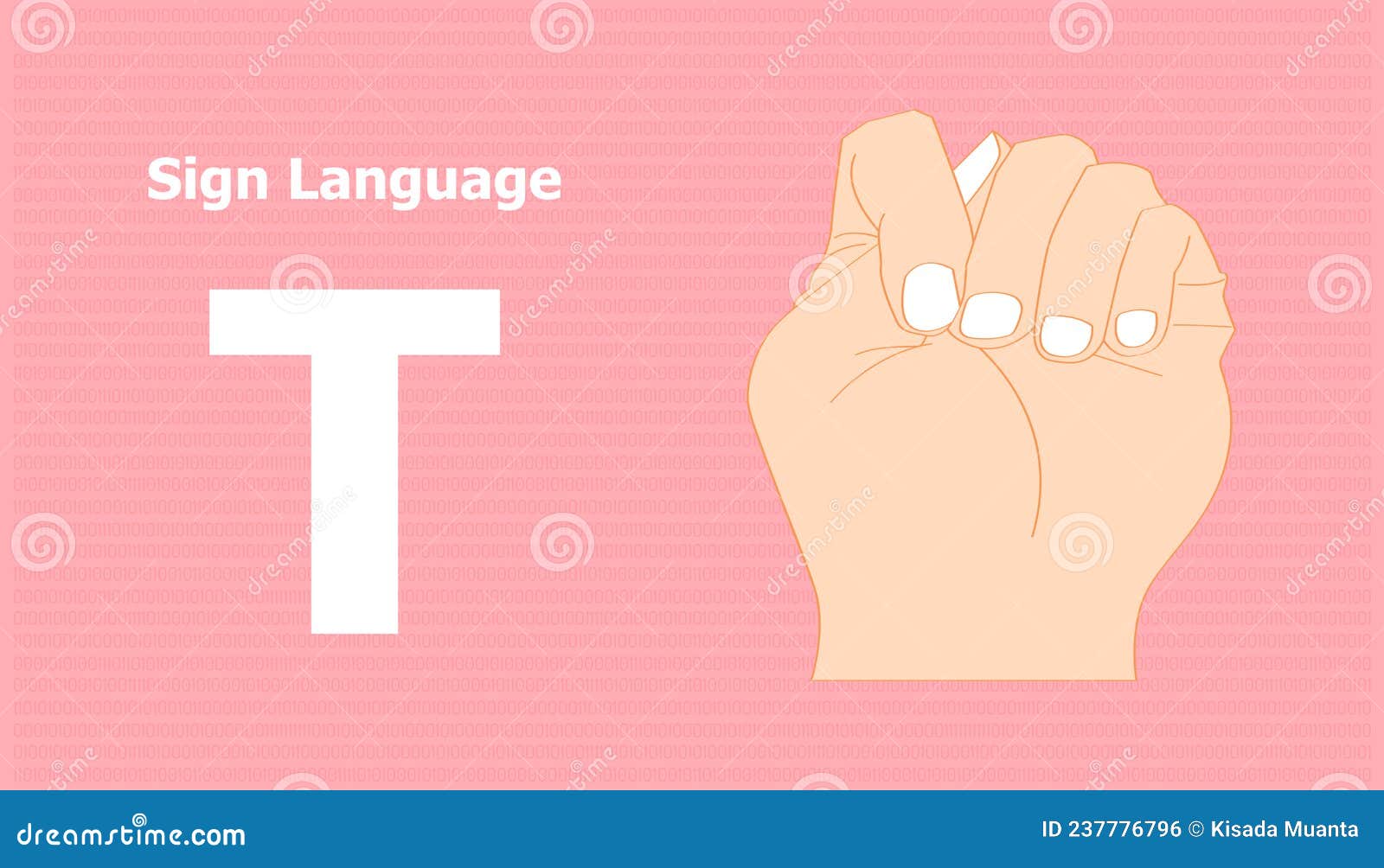 Sign Language Alphabet T for Communication. Vector Illustration Eps10 ...
