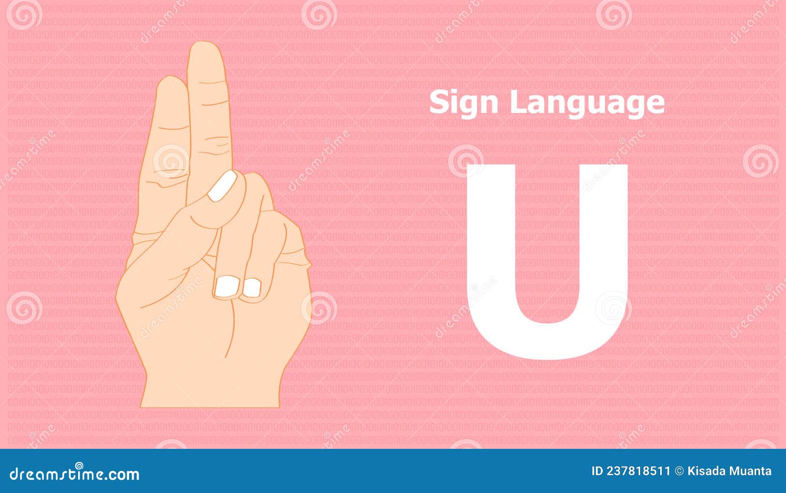Sign Language Alphabet U for Communication. Vector Illustration Eps10 ...