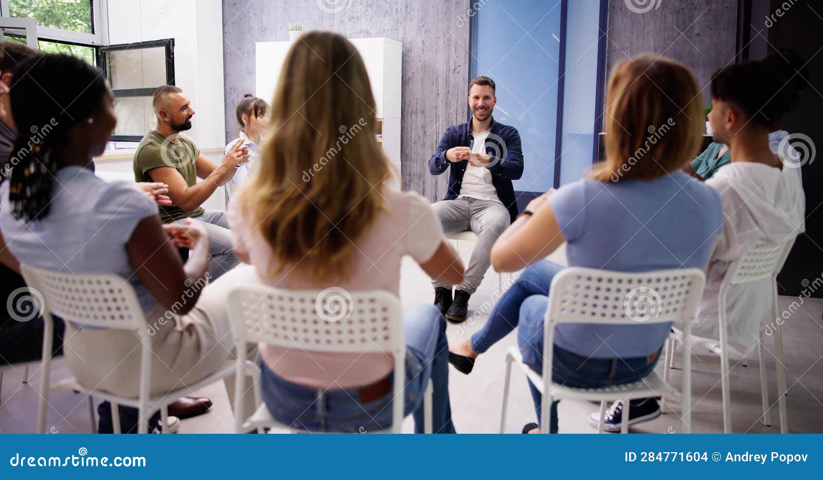 Sign Language Class for People Stock Photo - Image of teaching ...