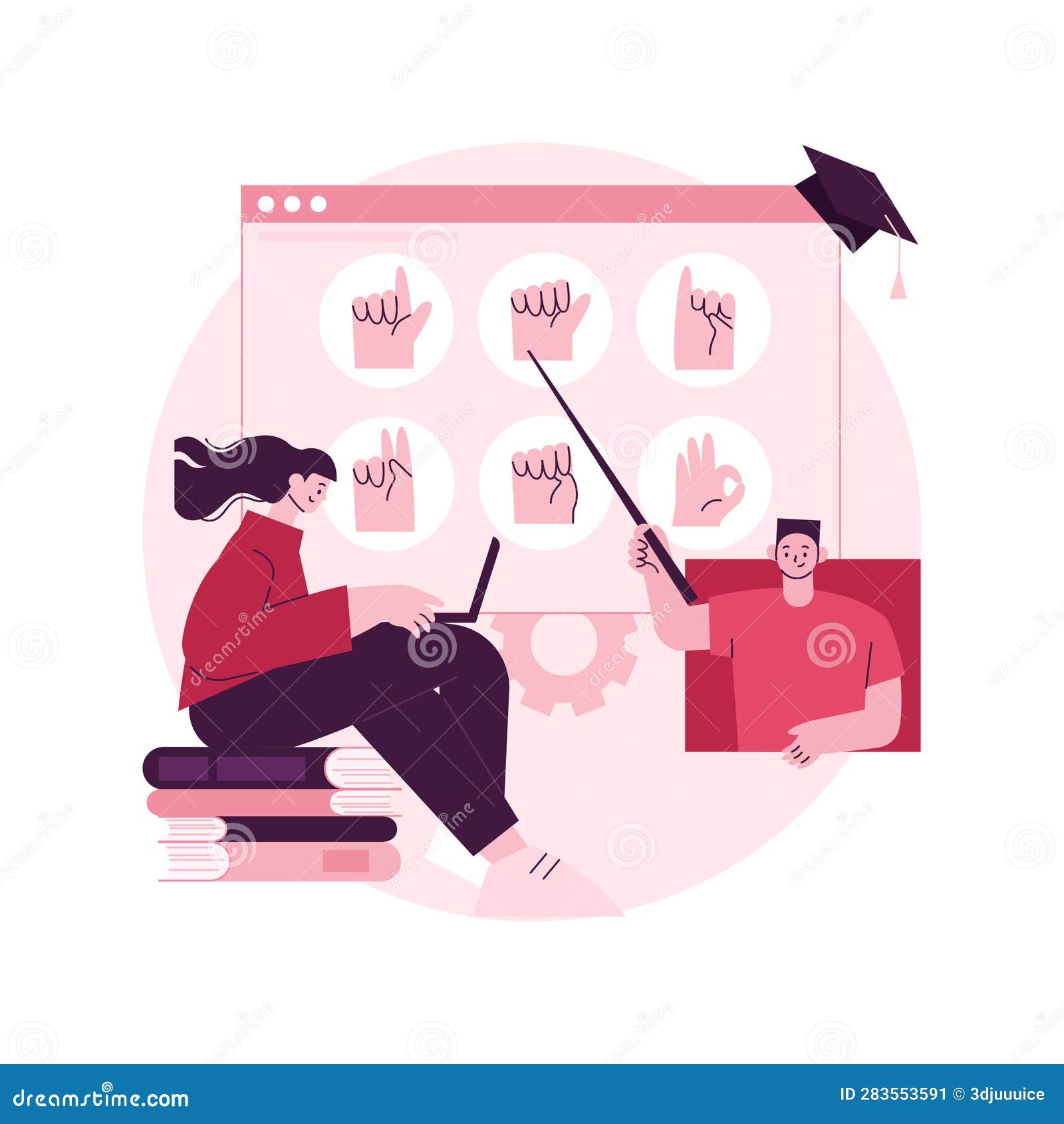 Sign Language Classes Abstract Concept Vector Illustration. Stock ...