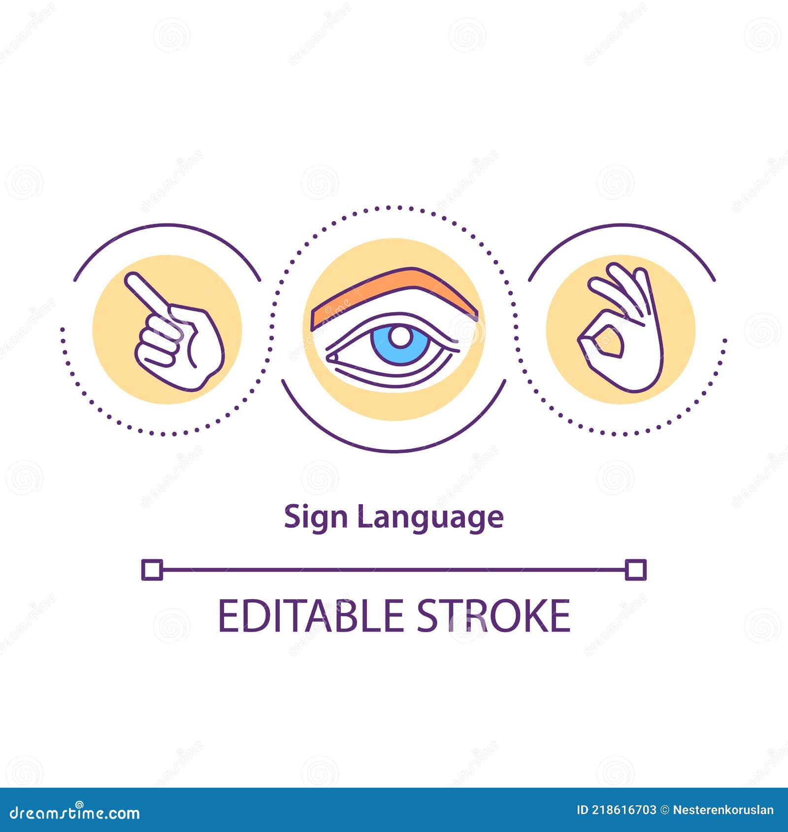 Sign language concept icon stock vector. Illustration of message ...