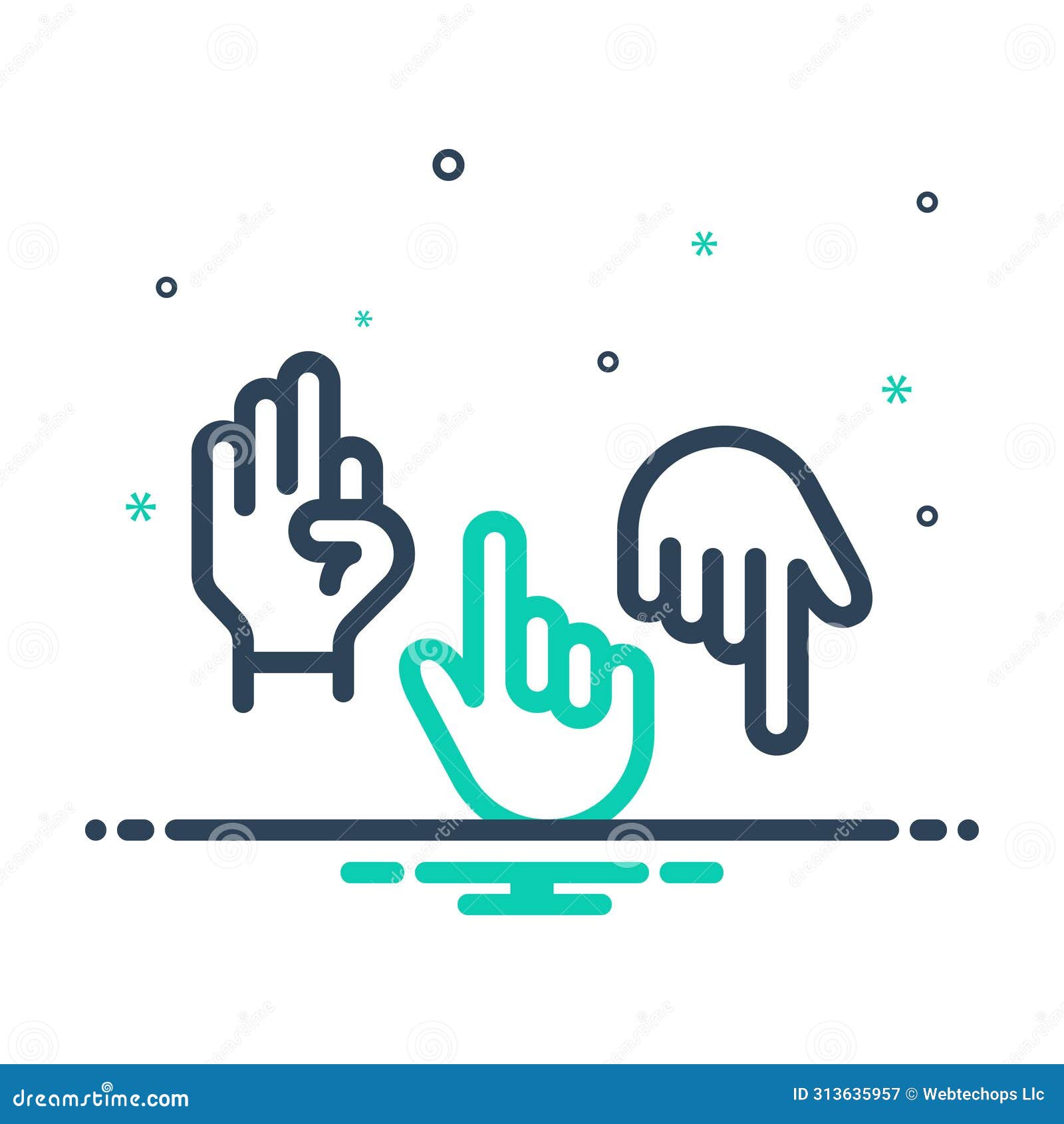 Mix Icon for Sign Language, Sign and Communication Stock Vector ...