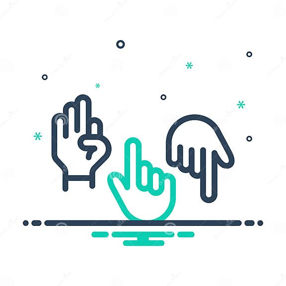 Mix Icon for Sign Language, Sign and Communication Stock Vector ...