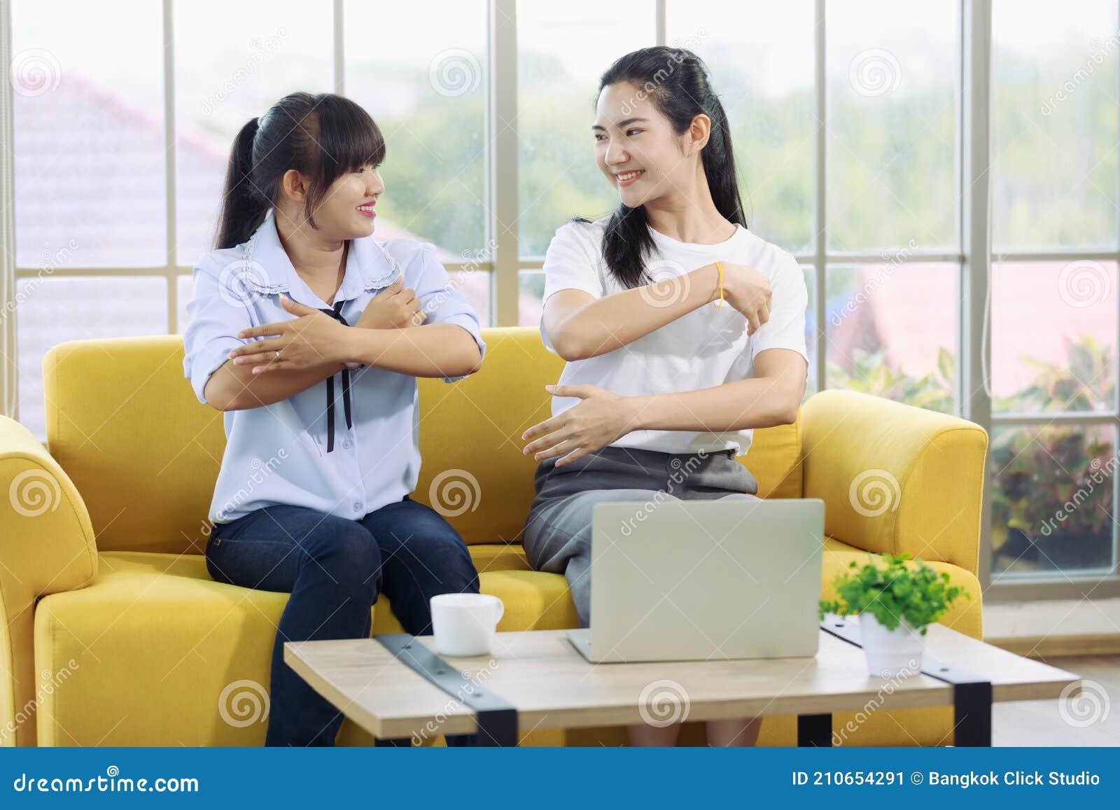 The Sign Language Instructor Teaching a Beautiful Woman To Learn Deaf ...