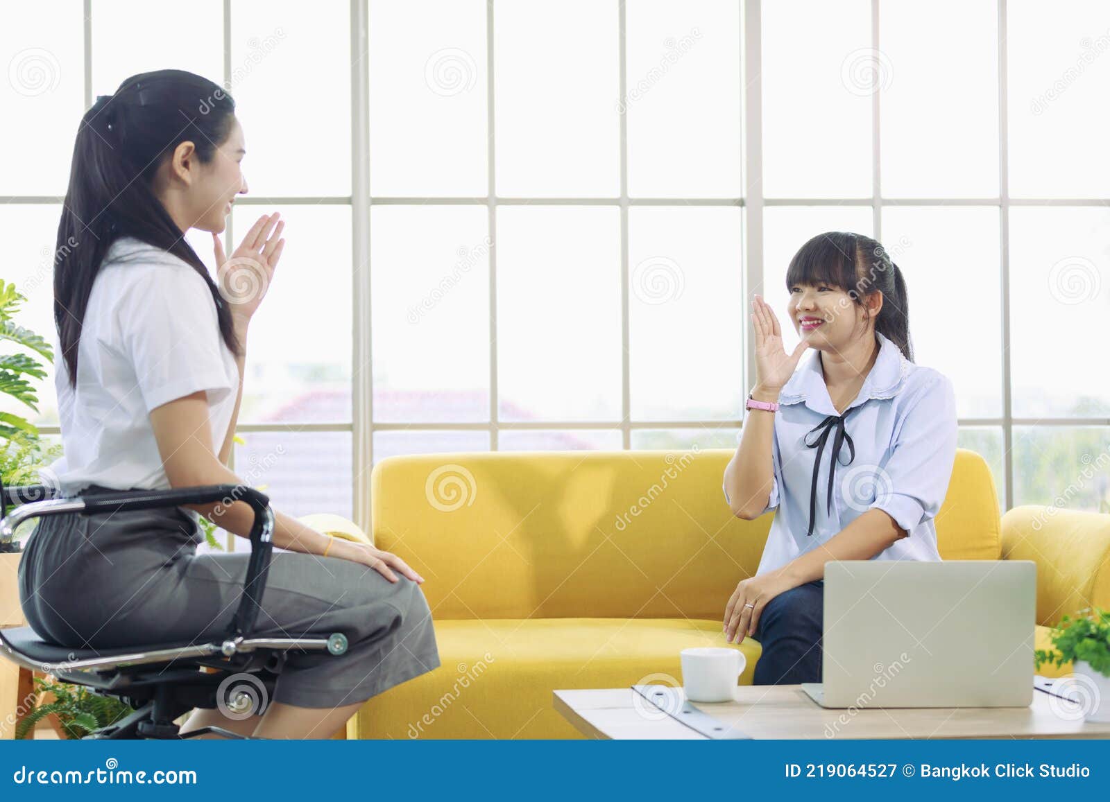 The Sign Language Instructor Teaching a Beautiful Woman To Learn Deaf ...