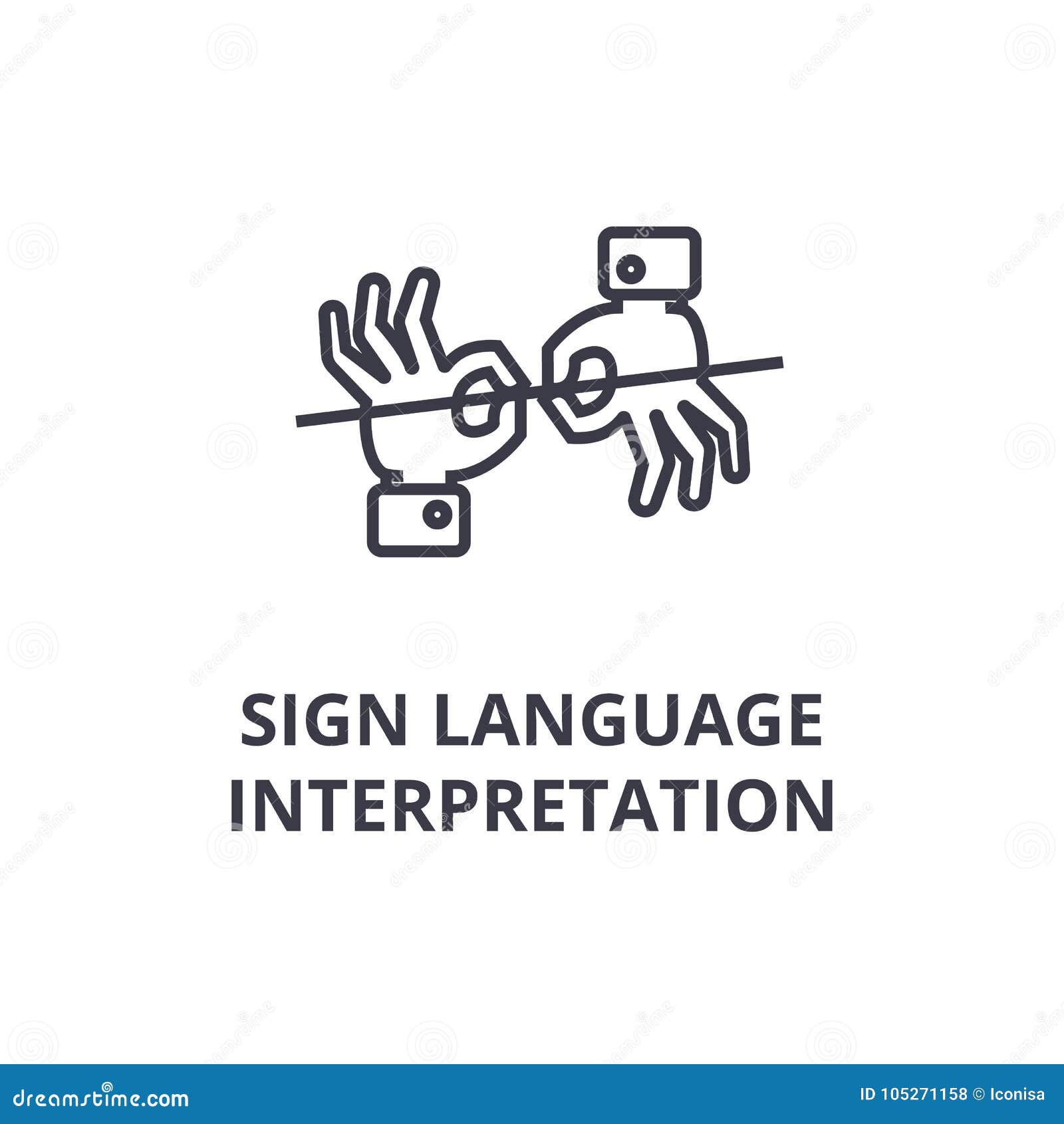 Sign Language Interpretation Line Icon, Outline Sign, Linear Symbol ...