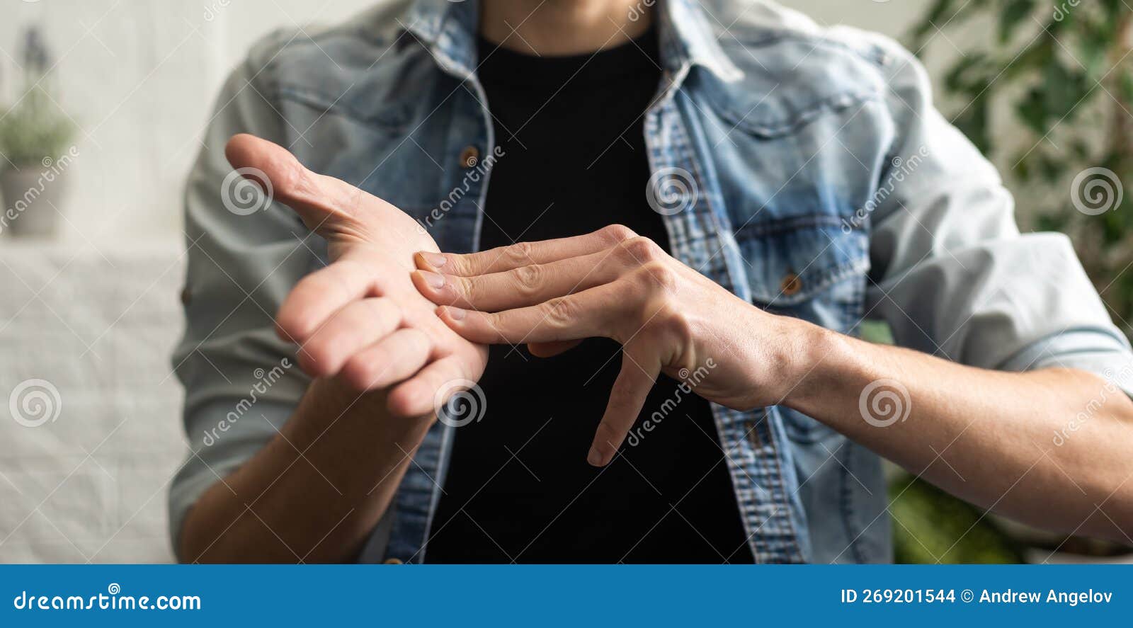 Sign Language Interpreter Man Translating a Meeting To ASL, American ...