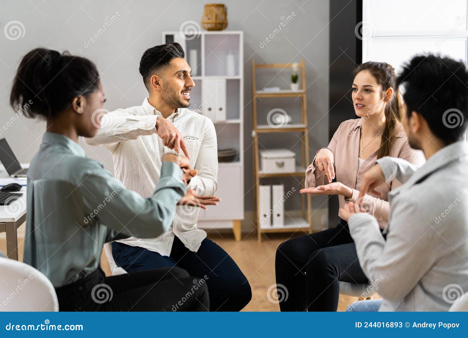 Sign Language Learning stock image. Image of happy, diversity - 244016893
