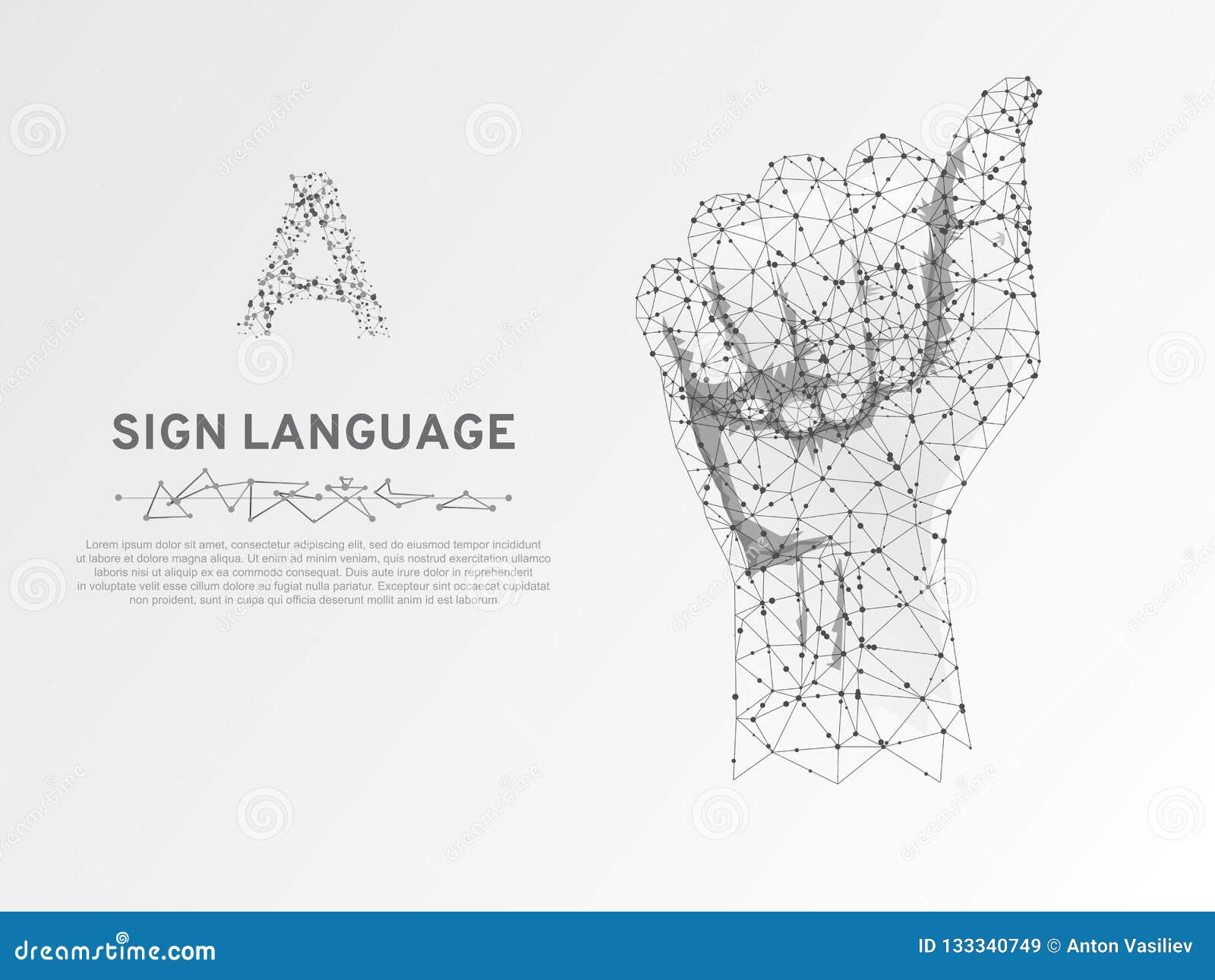 Sign Language a Letter Polygonal Low Poly People Communication Visual ...