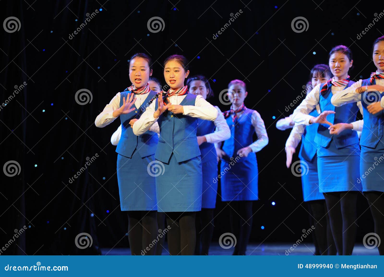 Sign Language Performance-Airline Stewardess Training Class Editorial ...
