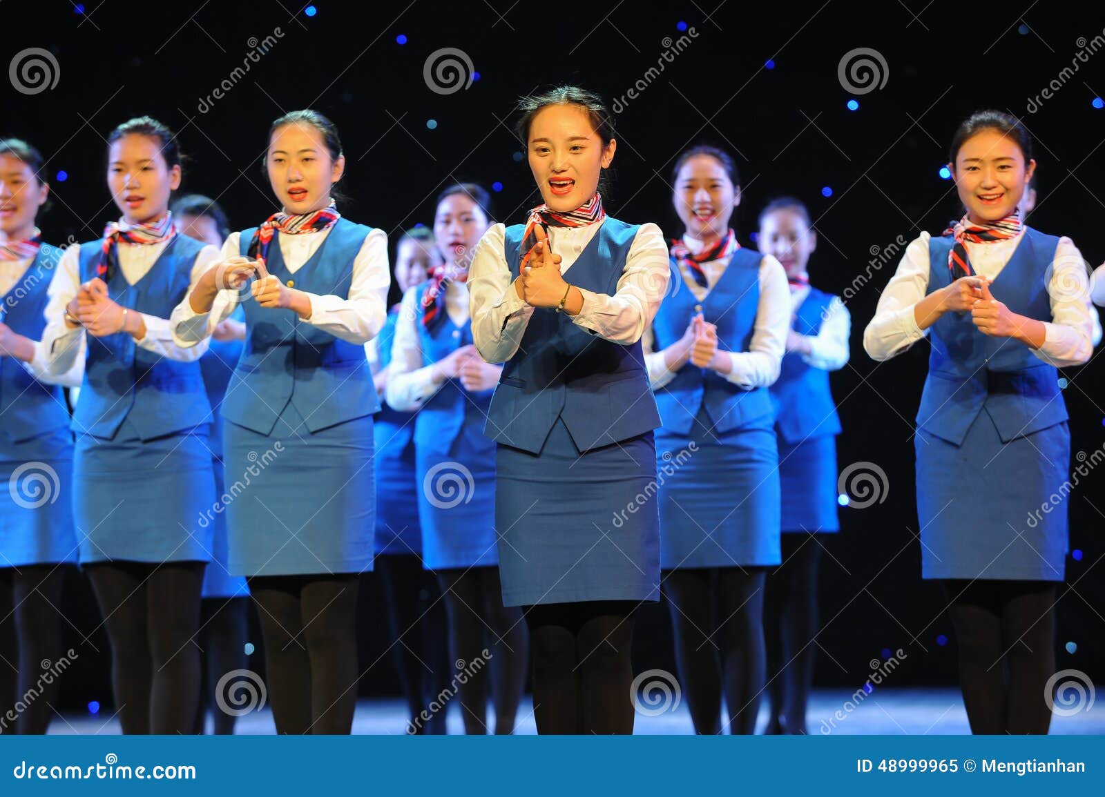 Sign Language Performance-Airline Stewardess Training Class Editorial ...