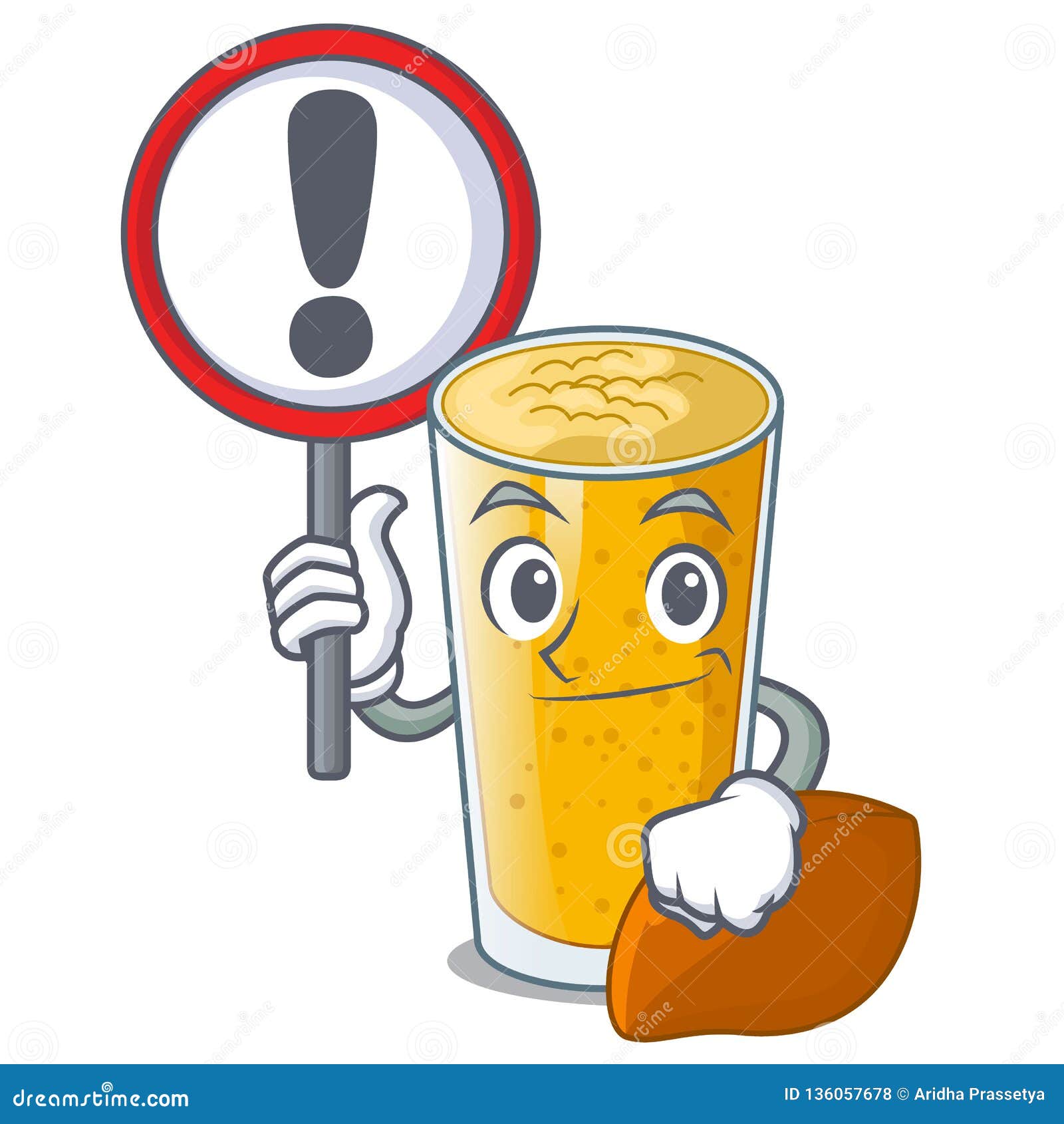 With Sign Lassi Mango In A Cartoon Glass Vector Illustration ...