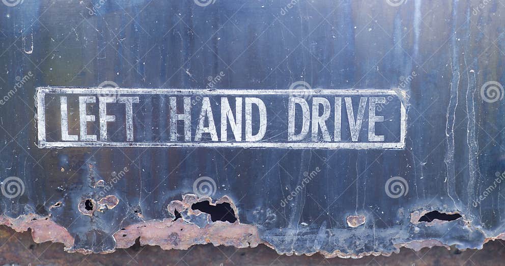 Sign left hand drive stock photo. Image of trunk, rolls - 39010470