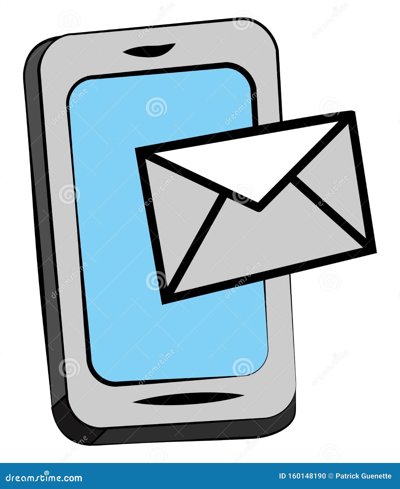 Cellphone with Email Notification Vector or Color Illustration Stock ...