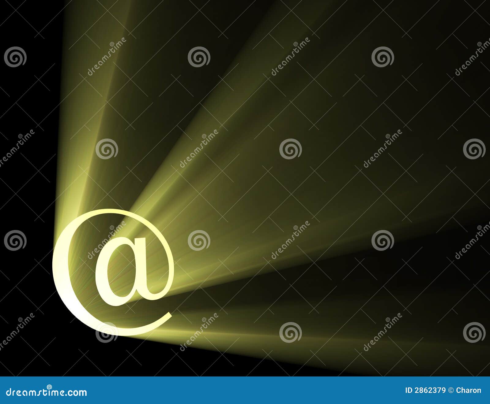 At Symbol Letter Light Flare Halo Stock Illustration - Illustration of ...