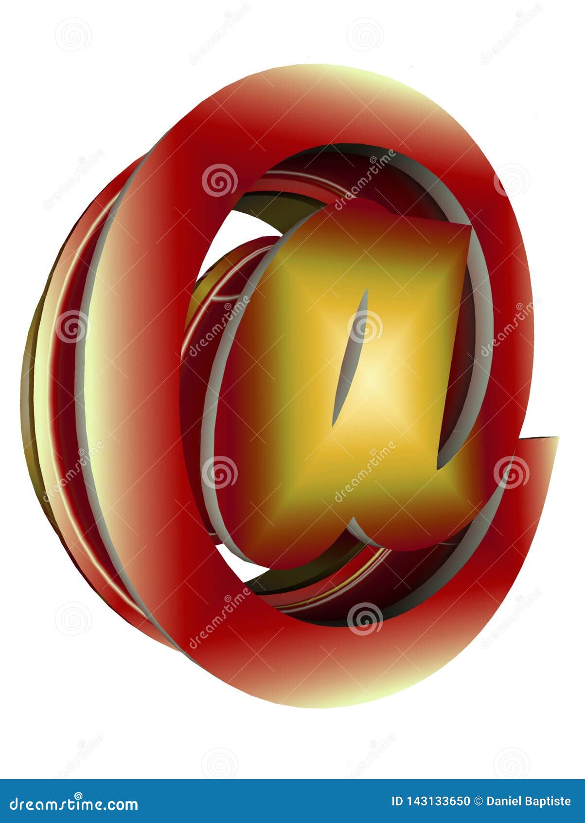 At Sign, Letter at Sign Represented in 3d Stock Illustration ...