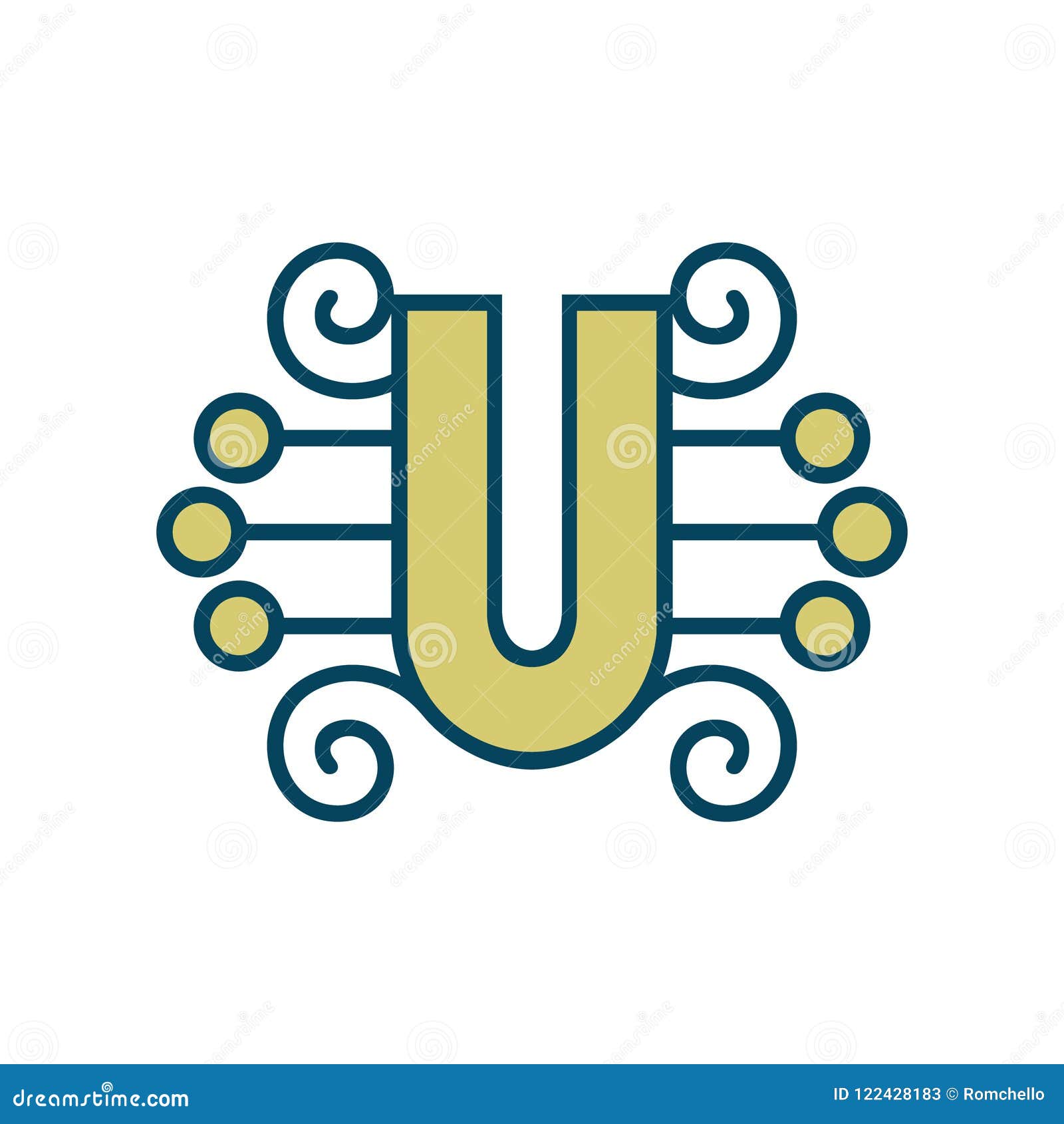 Sign of the Letter U. Vector Illustration. Stock Vector - Illustration ...