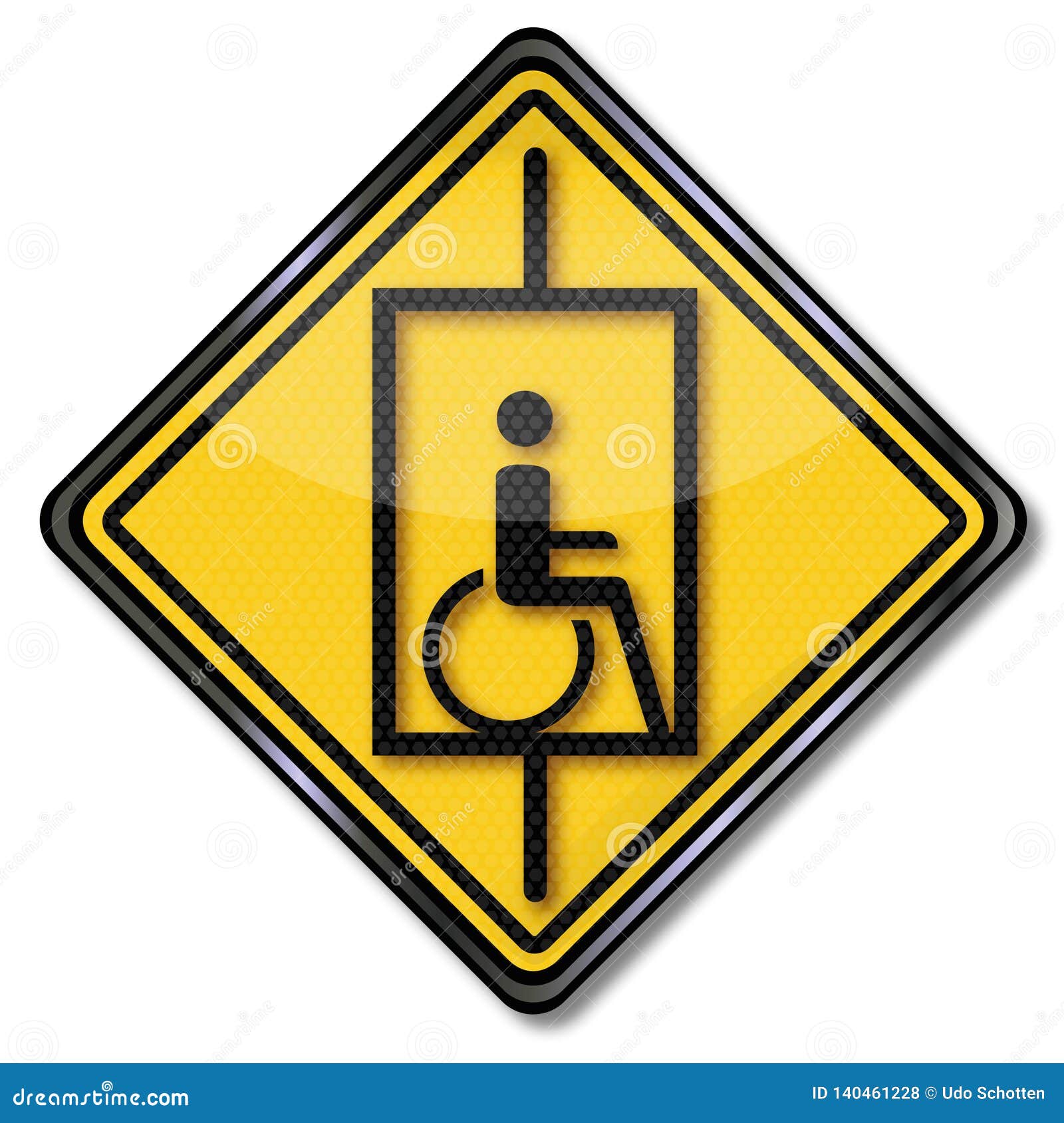 Sign Lift for Wheelchair Users Stock Vector - Illustration of floor ...