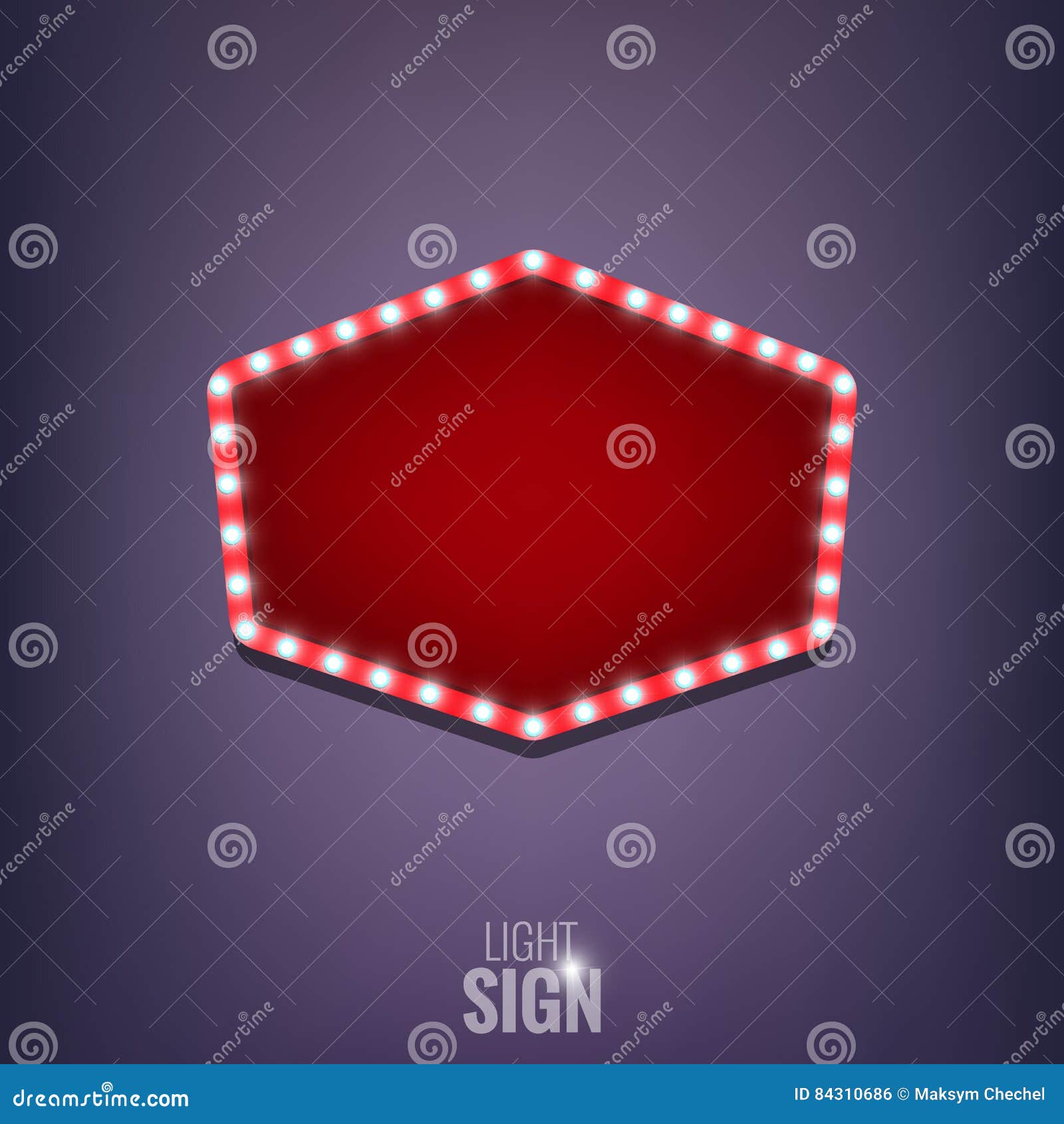 Sign with Light Bulbs. Shiny Banner. Glowing Advertisement Stock Vector ...