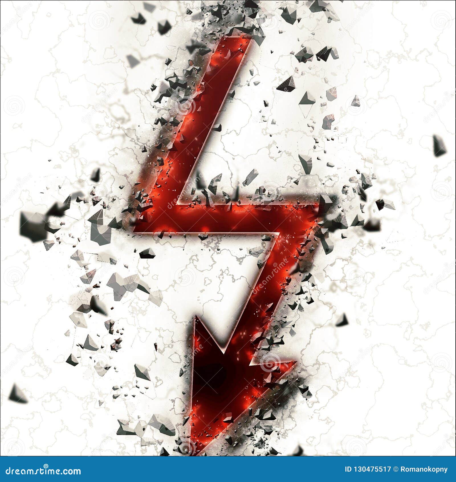 Sign of Lightning with Burning Effect Stock Illustration - Illustration ...