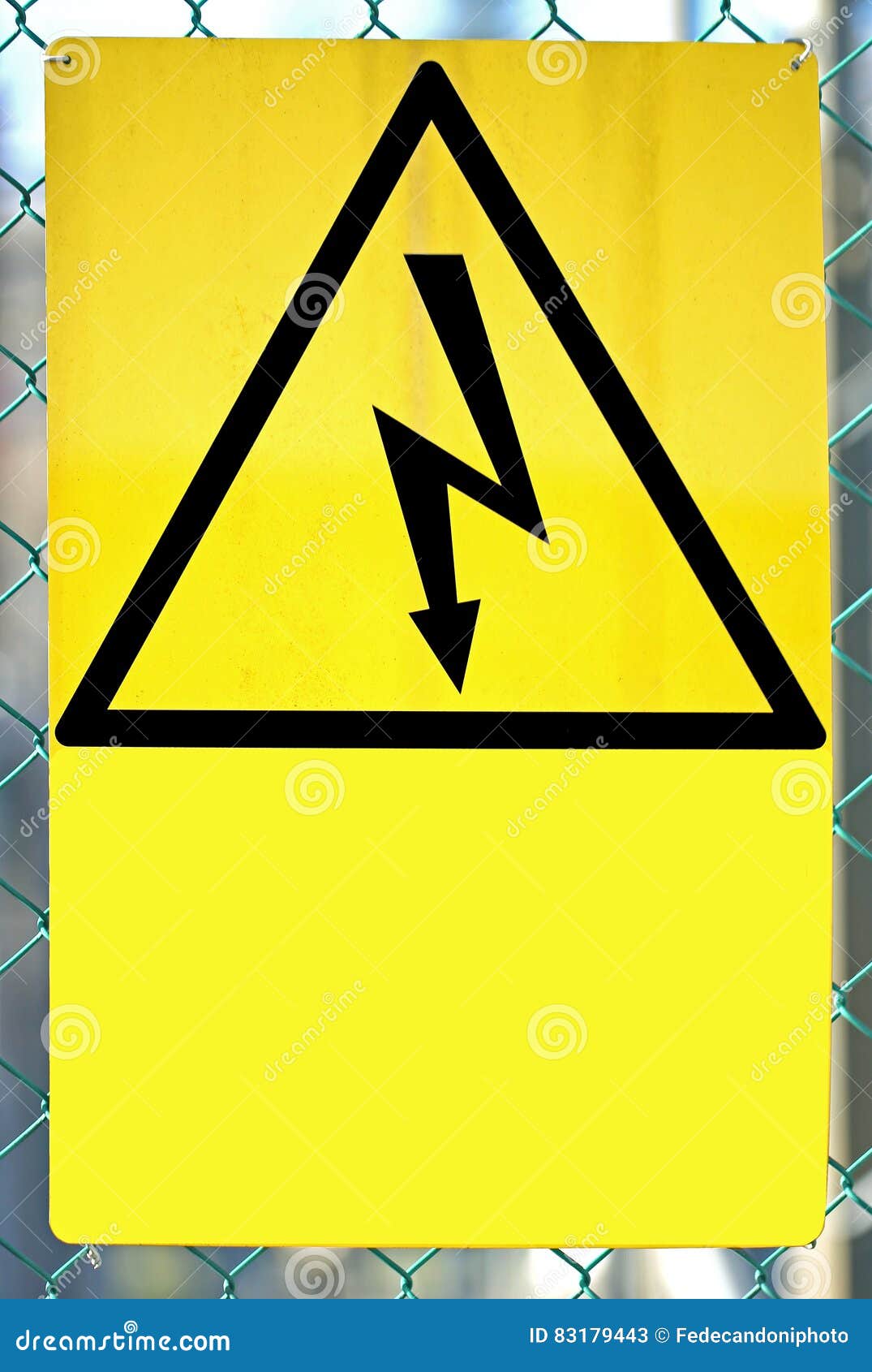 Sign with Lightning for Shock Hazard Risk Stock Image - Image of hazard ...