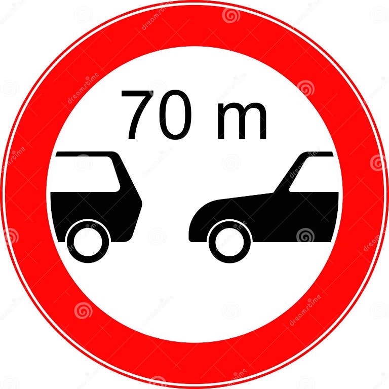 A Sign Limiting the Minimum Distance. Vector Image Stock Vector ...