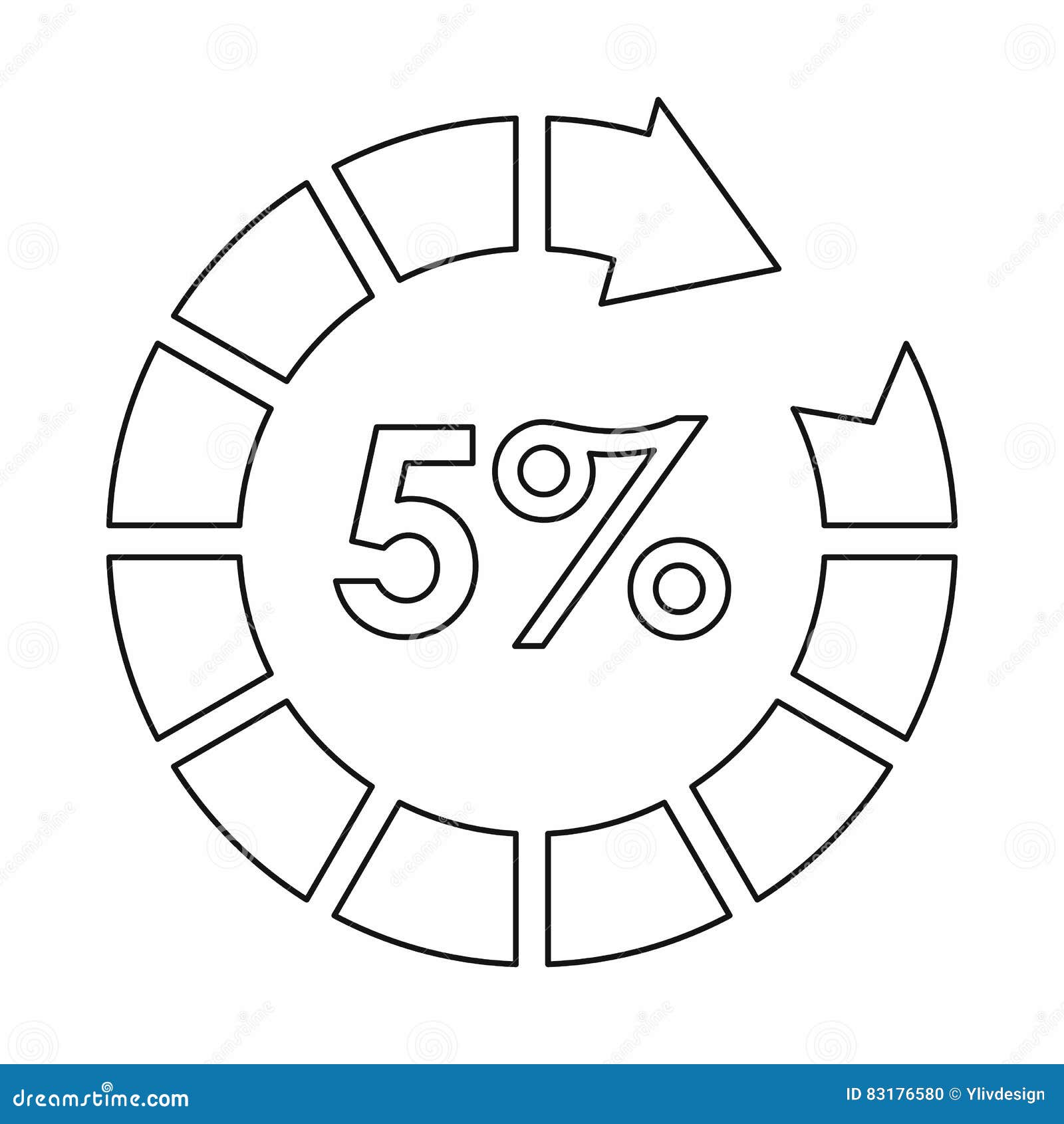 Sign 5 Load Icon, Outline Style Stock Vector - Illustration of isolated ...