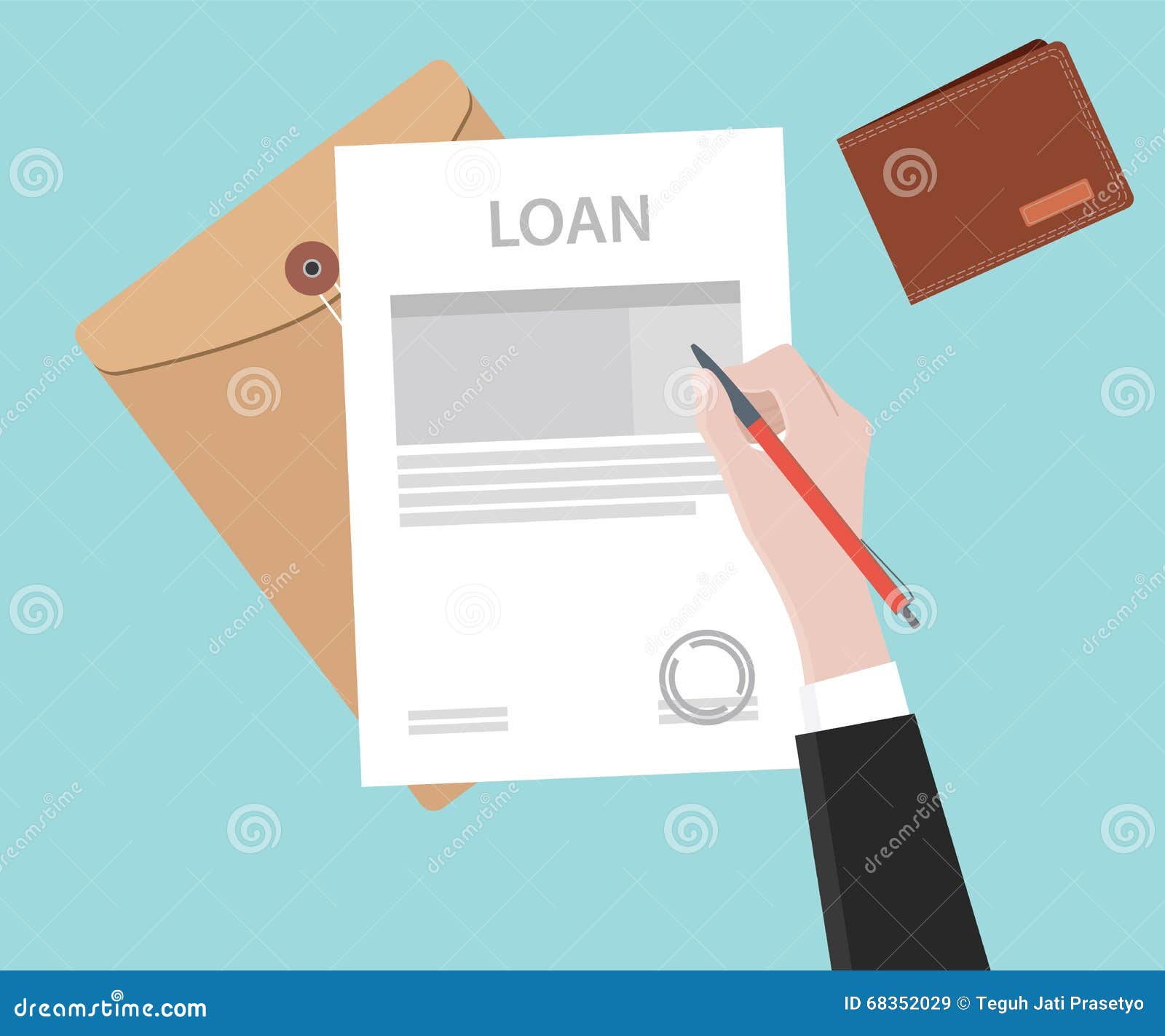 Sign a Loan Application on Paper Document Stock Vector - Illustration ...