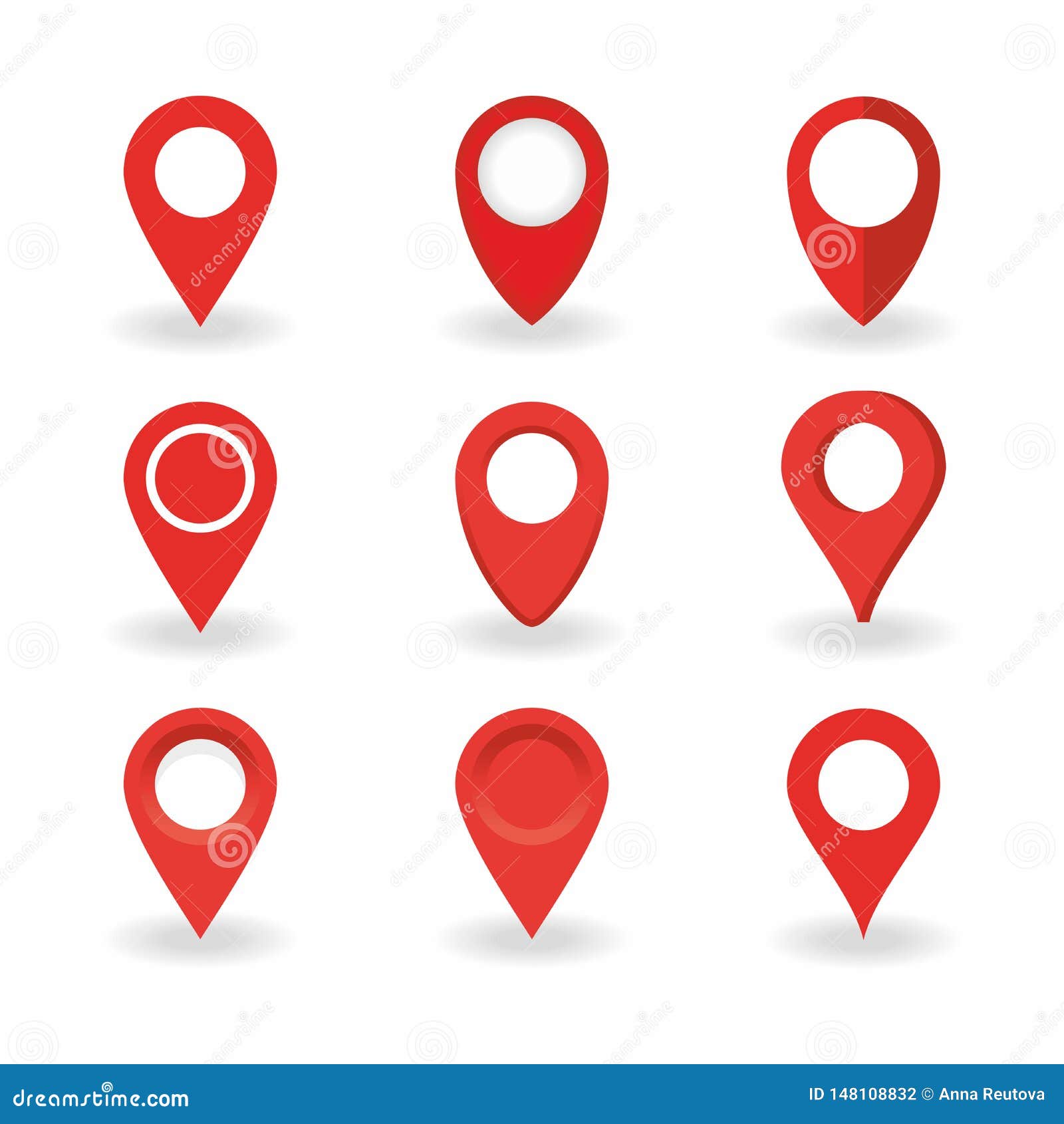 Sign location red pins. stock vector. Illustration of background ...