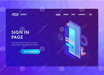 Sign in Login Form Concept. UI UX Material Web Design Template with ...
