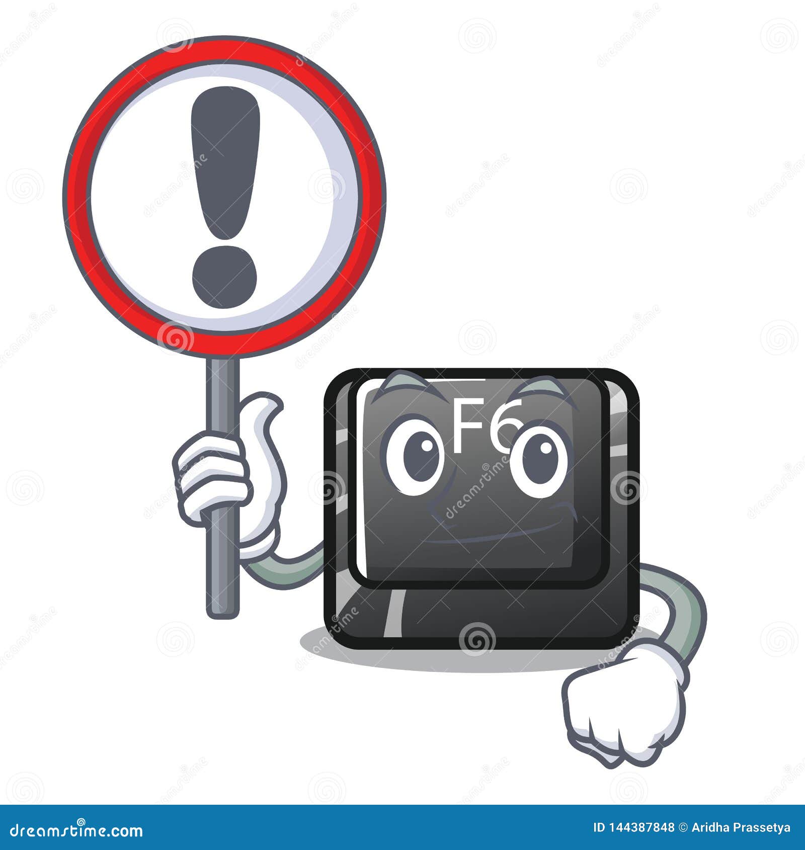 With Sign Longest F6 Button on Cartoon Computer Stock Vector ...