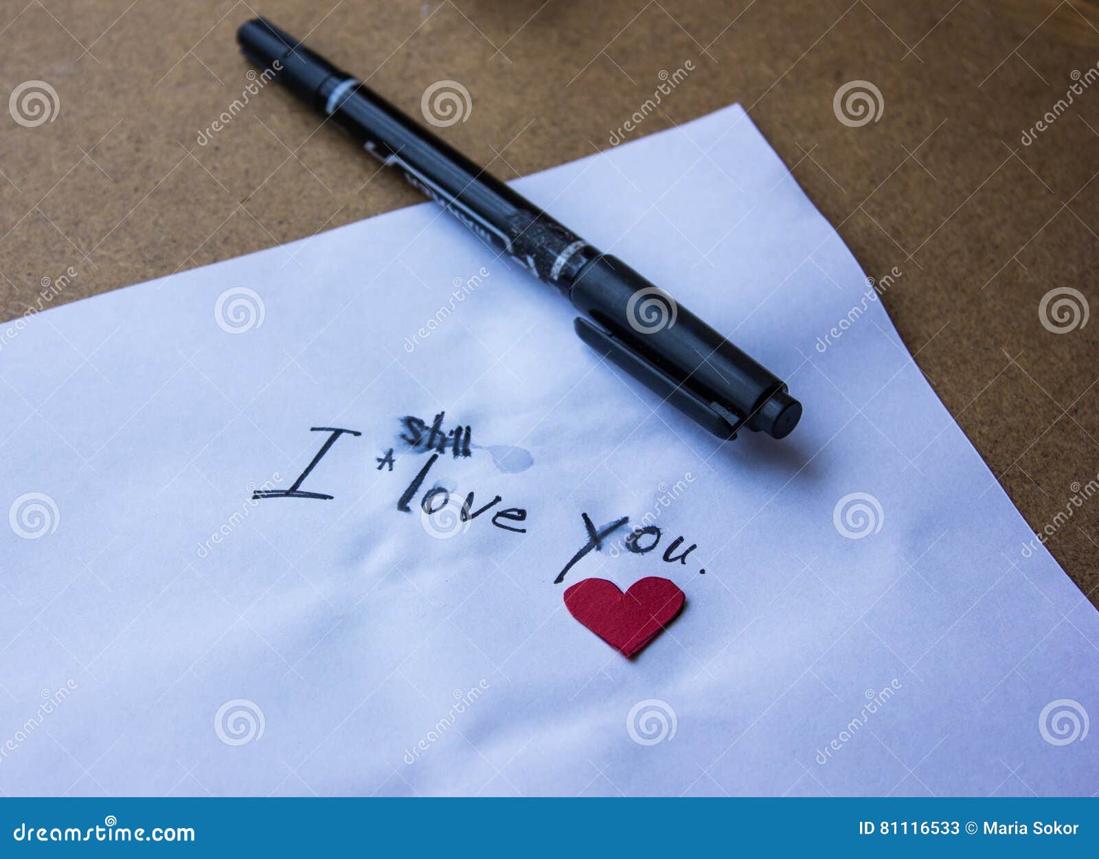 Sign of Love in the Hearts of the Paper. Stock Image - Image of letters ...