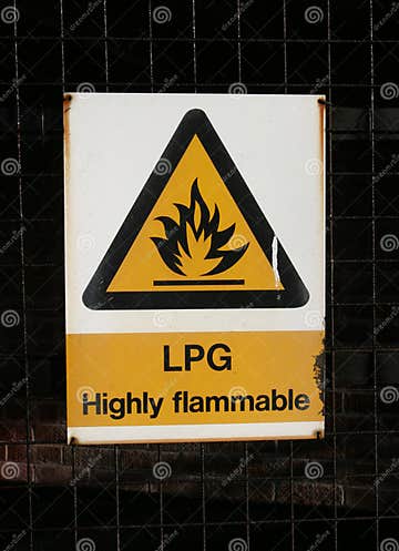 Sign, LPG Highly Inflammable Stock Image - Image of personnel ...