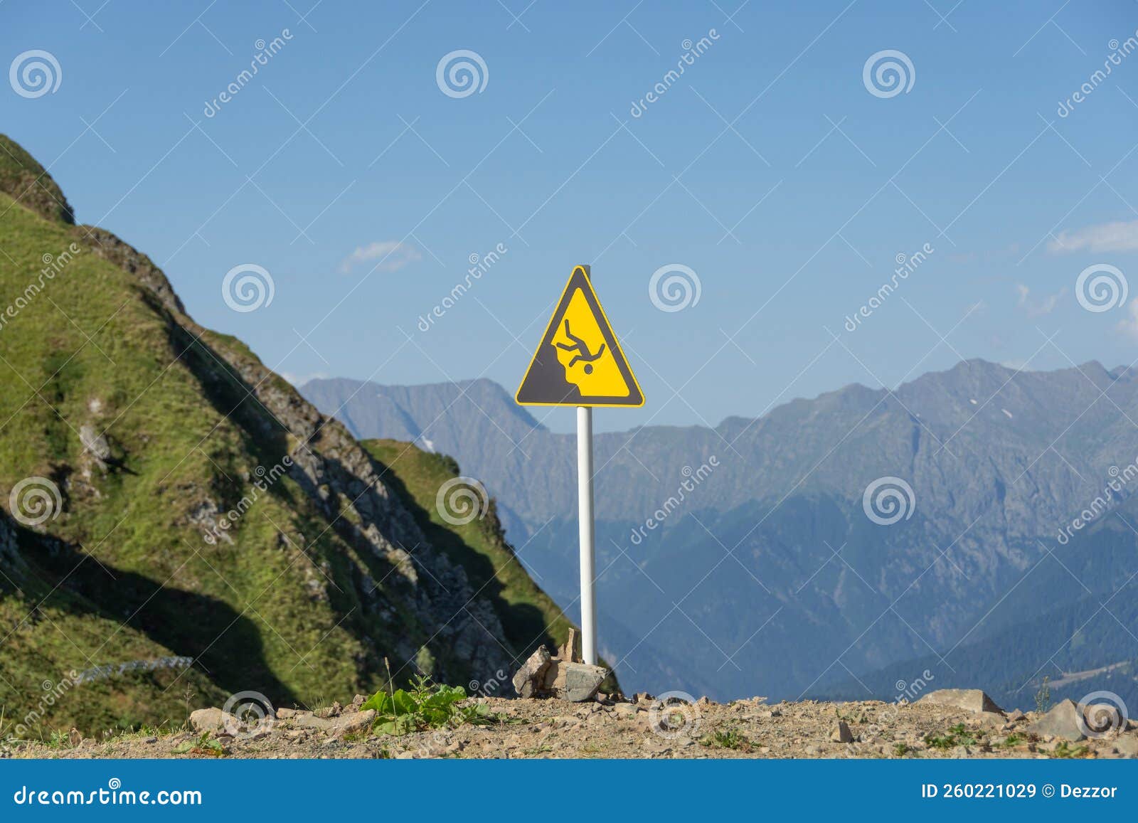 Sign Man Falling from a Height, Danger of Falling from a Cliff ...