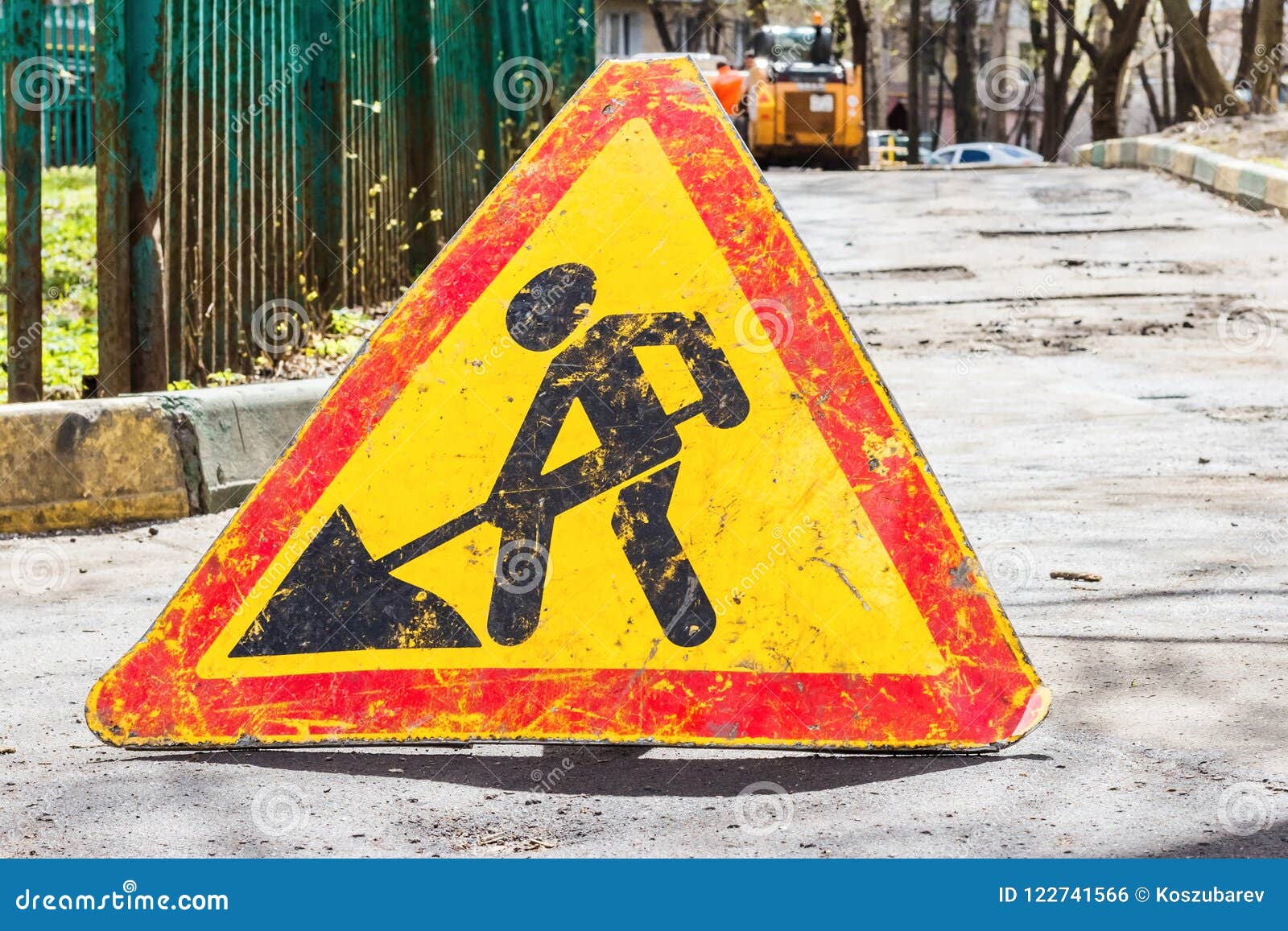 Caution, Road Works are Under Way Stock Photo - Image of city, signal ...