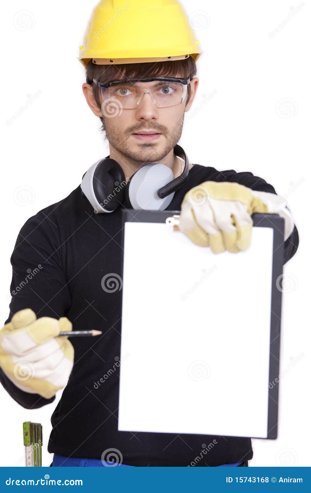 Sign for manual work stock photo. Image of portrait, working - 15743168