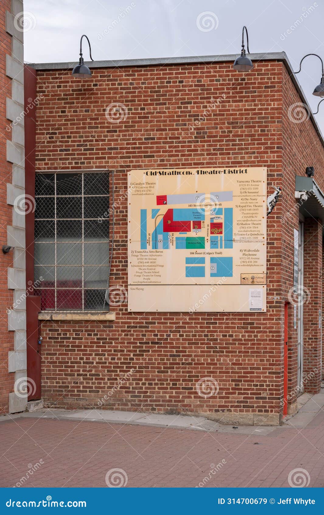 Sign and Map for Old Strathcona Theatre District Editorial Stock Image ...