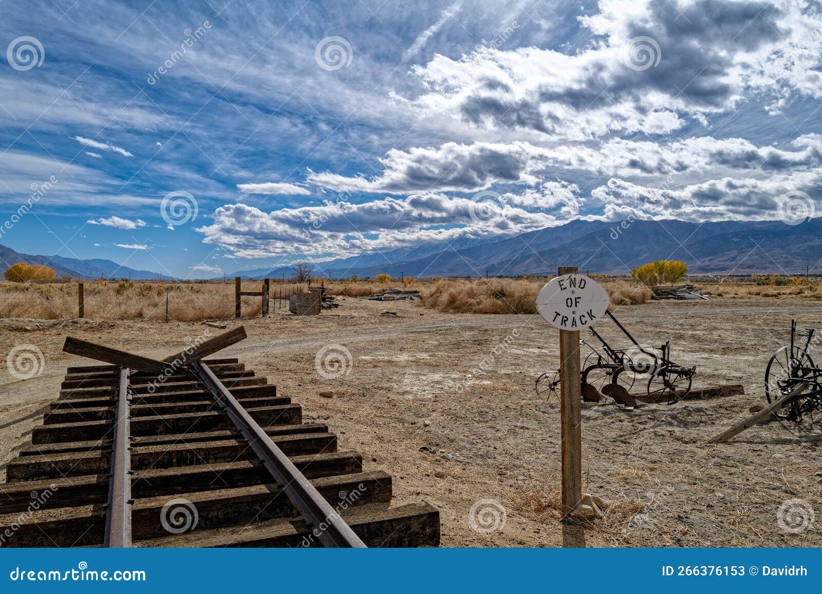 A Sign Marks the End of the Railroad Tracks Stock Image - Image of ...