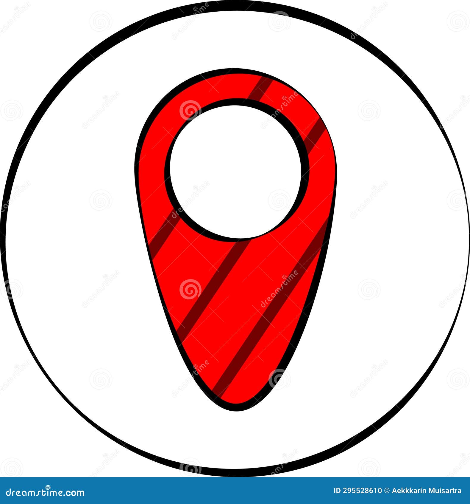 The Sign Marks Pinned the Area with a Black Border Stock Illustration ...