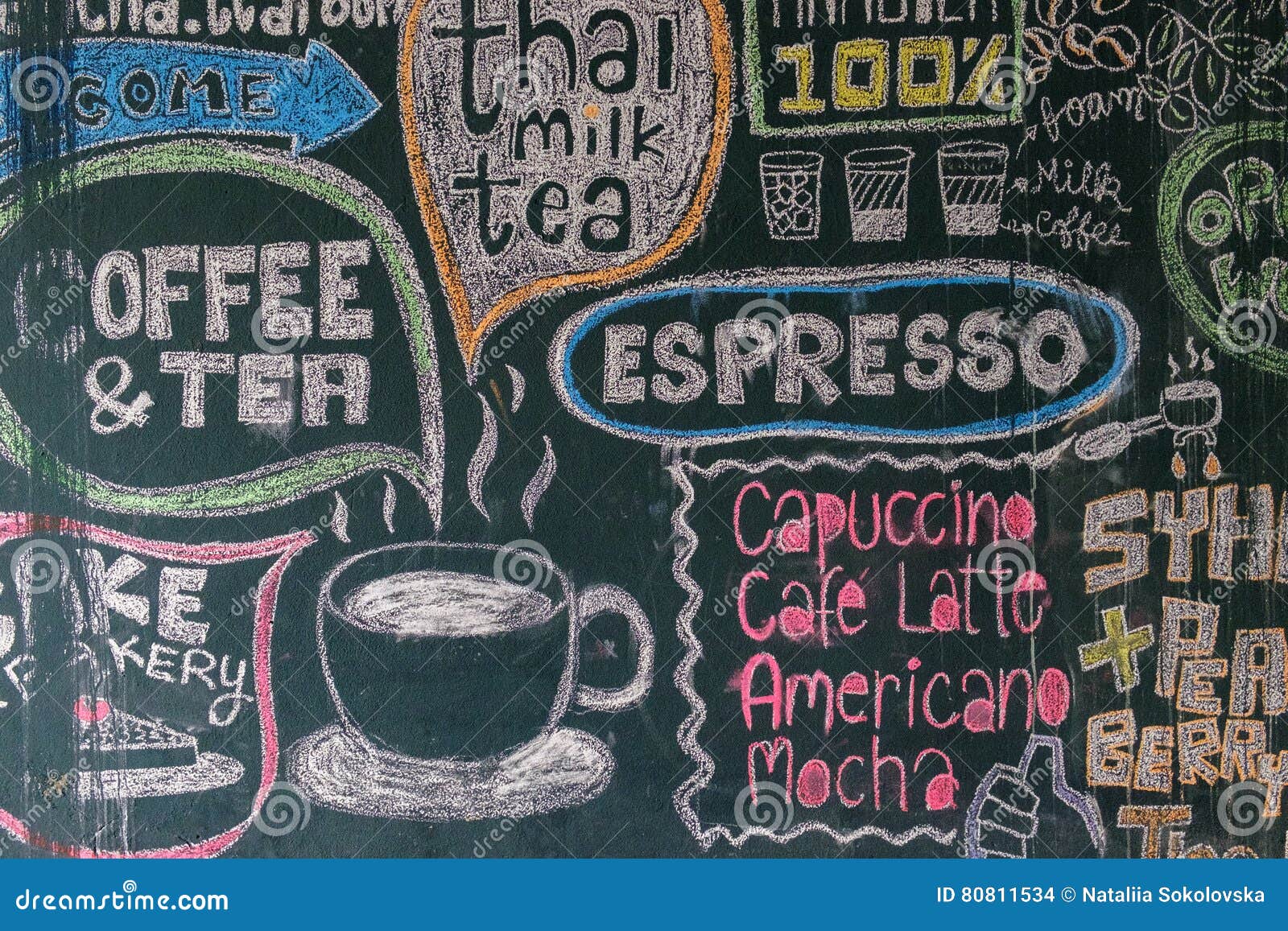 Sign menu coffee and tea stock photo. Image of coffee - 80811534