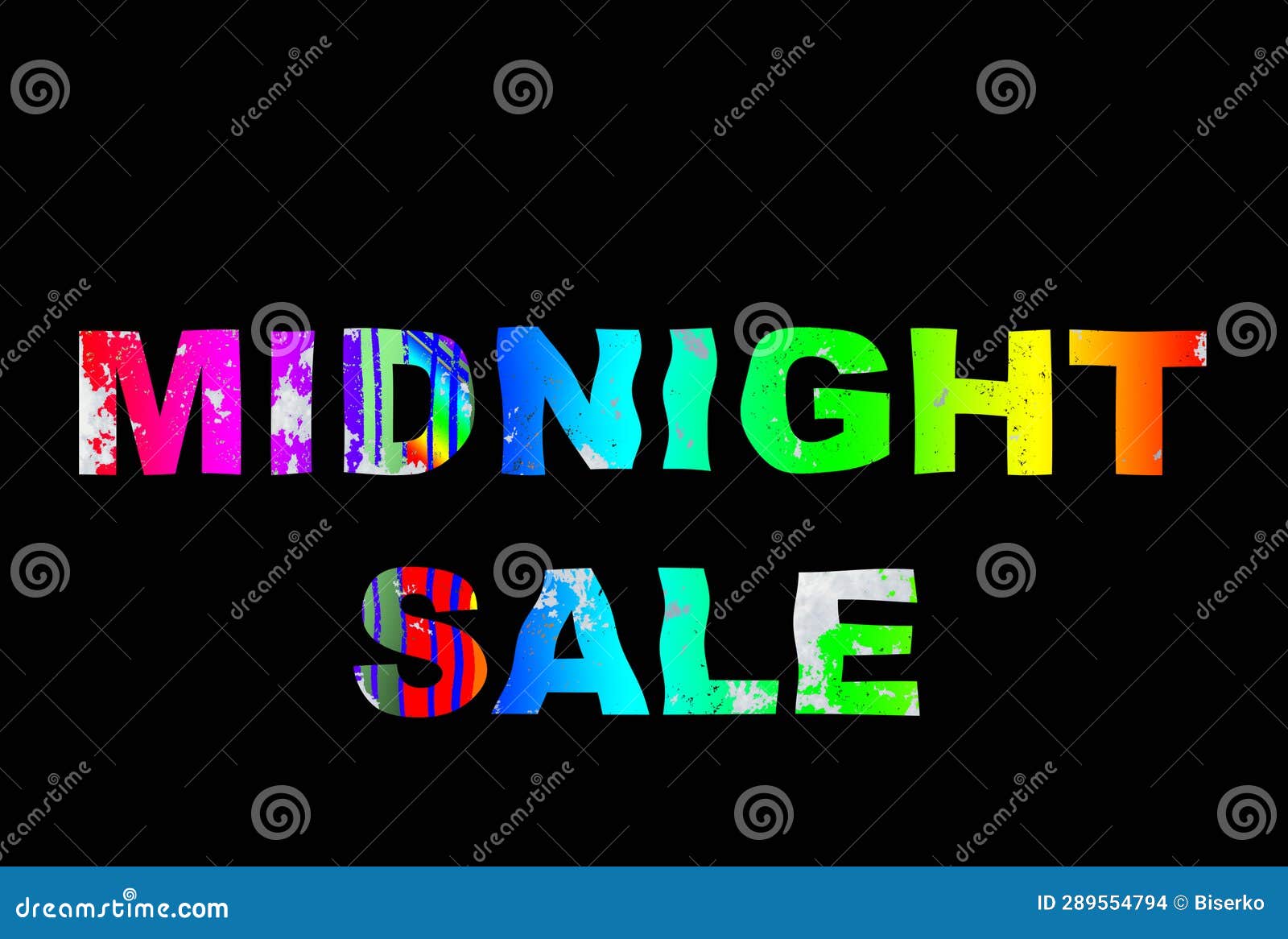 Sign Midnight Sale on the Black Background Stock Illustration ...