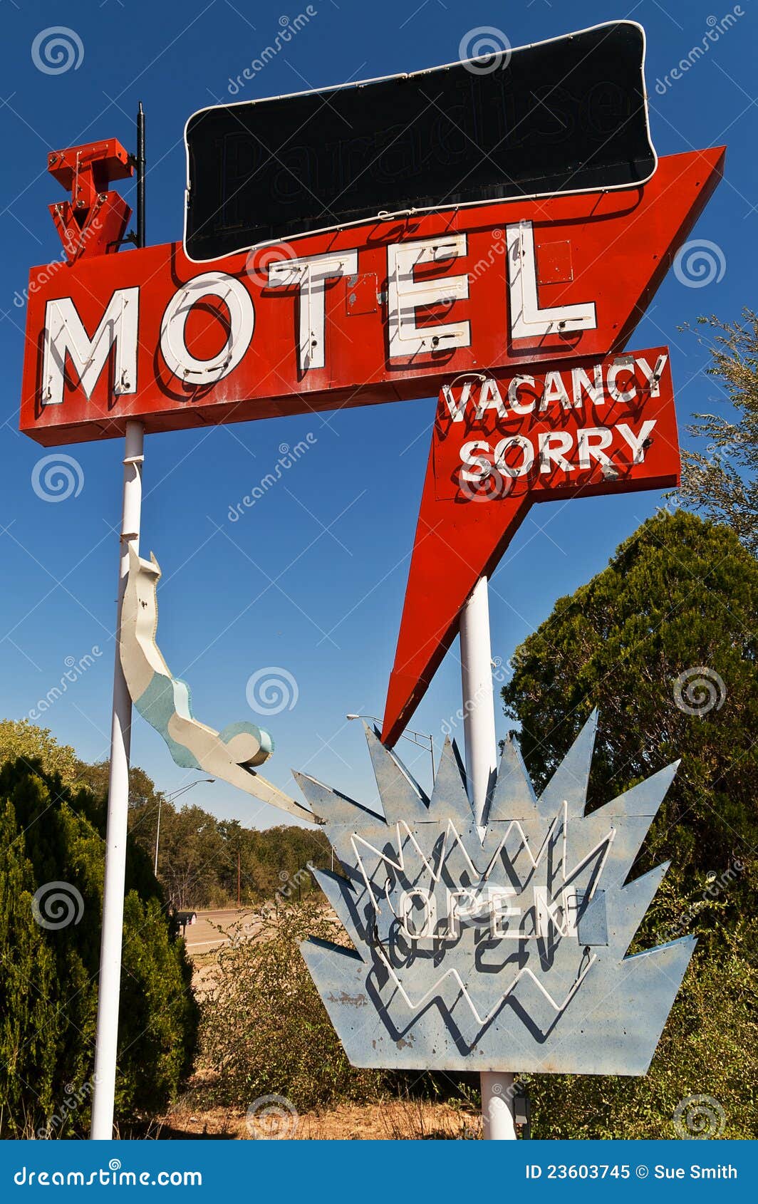 Sign for Motel with TV stock image. Image of road, travel - 23603745