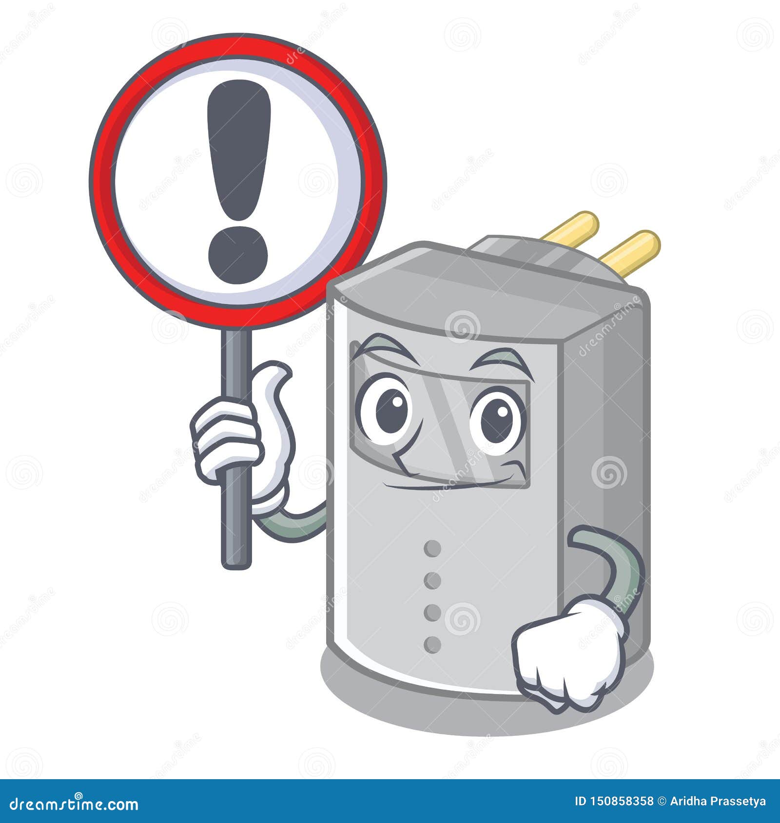 With Sign Motion Sensor Attached To Cartoon Wall Stock Vector ...