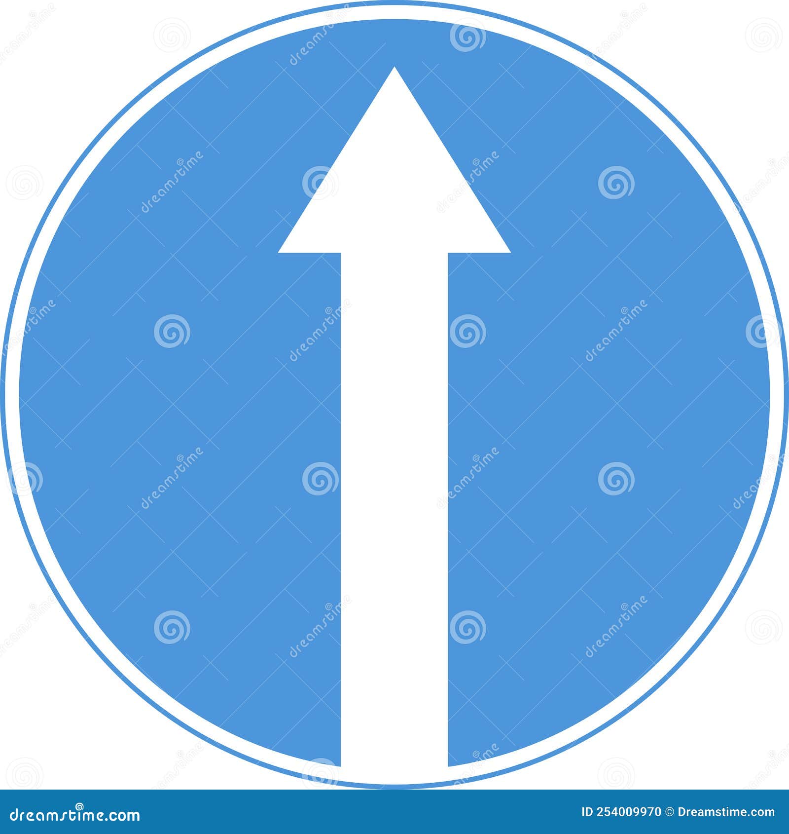 The Sign is Moving only Straight. Vector Image.d Stock Vector ...