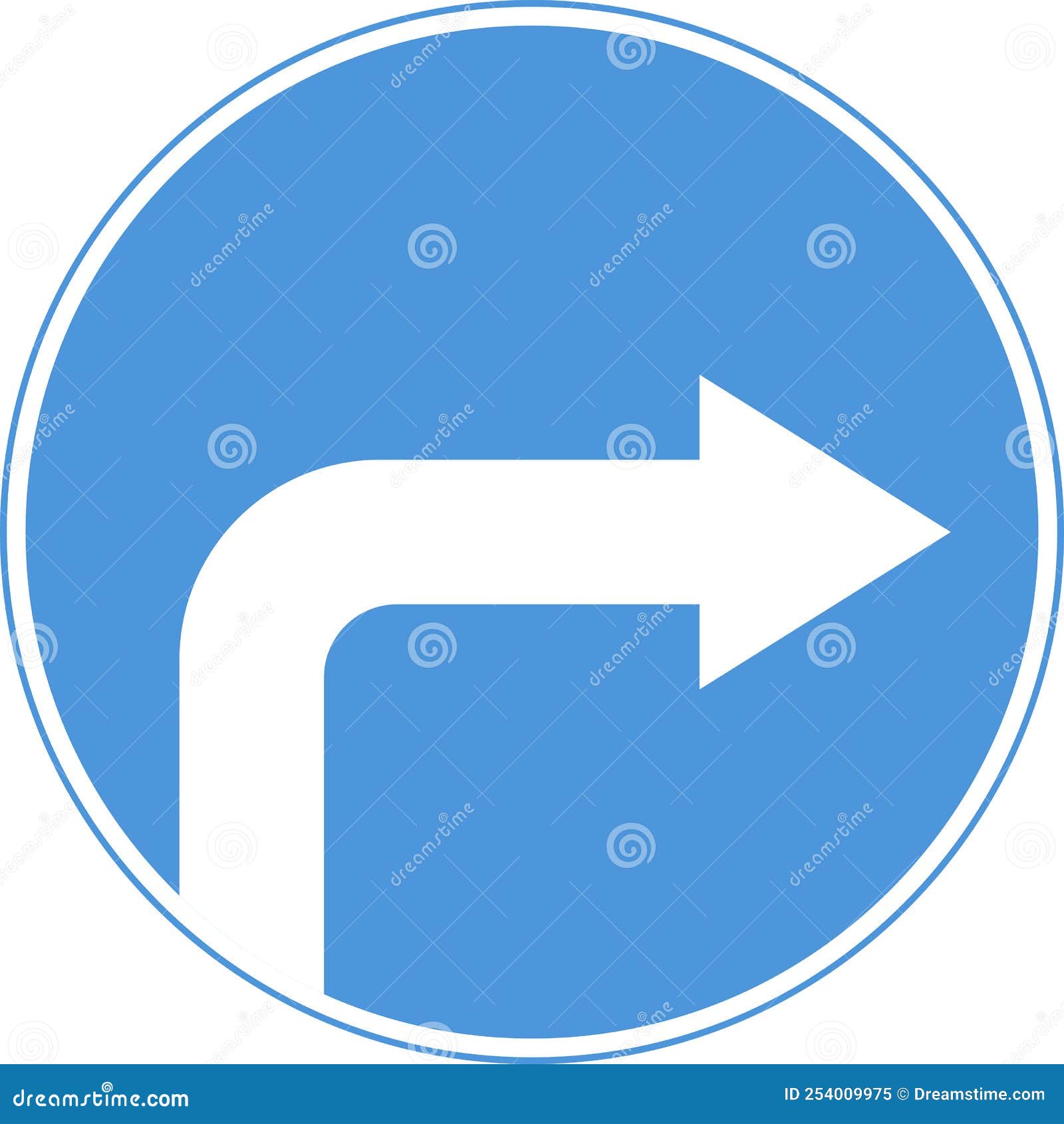 The Sign is Moving To the Right. Blue Circle Stock Vector ...