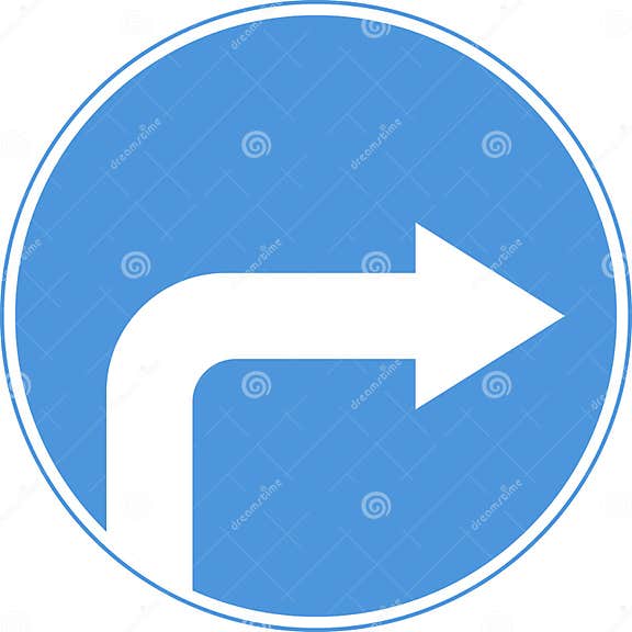The Sign is Moving To the Right. Blue Circle Stock Vector ...