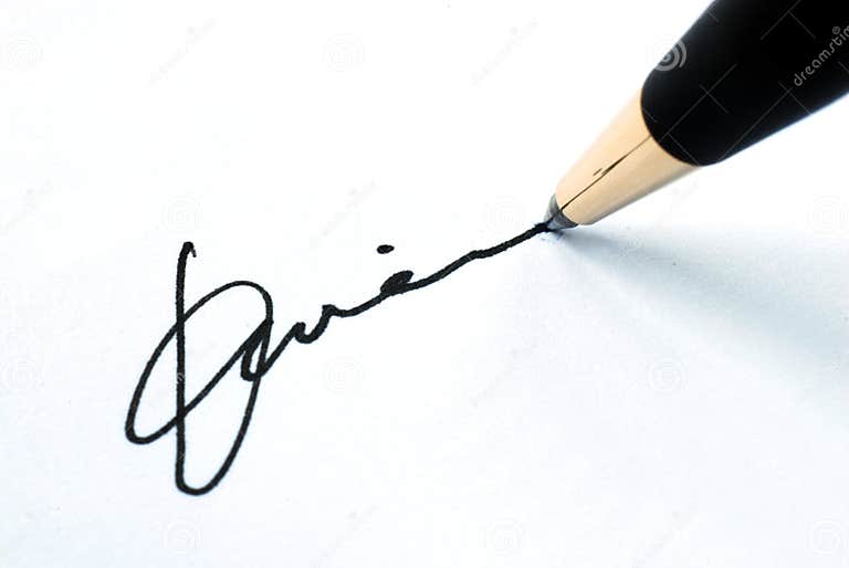 Sign the name on a paper stock image. Image of hand, lawyer - 13267359